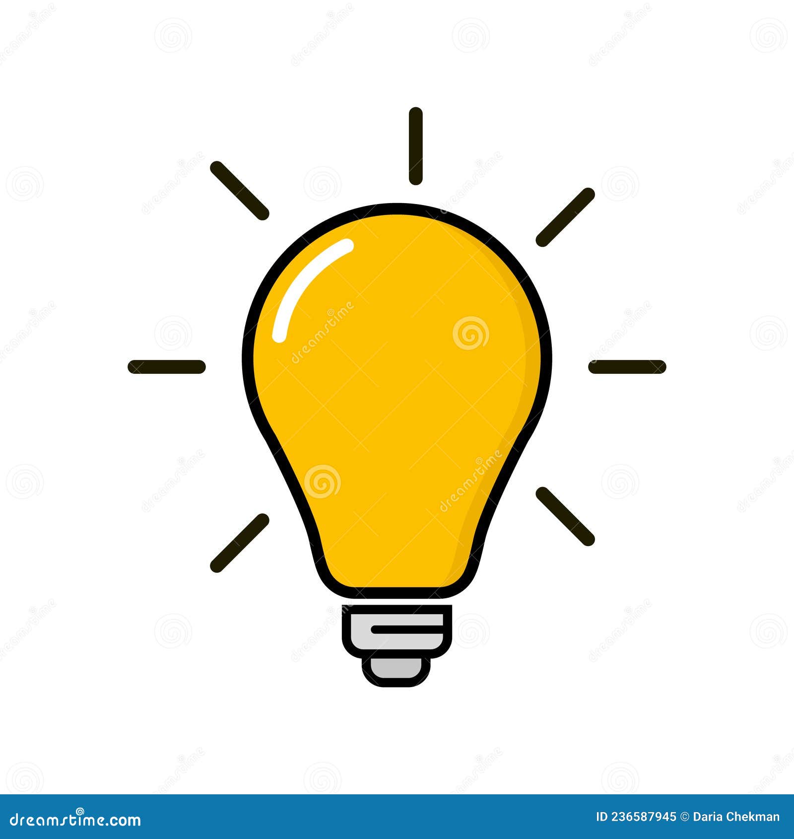 Light bulb icon. Idea icon stock vector. Illustration of drawing ...