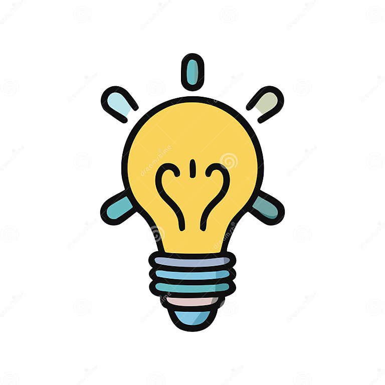 Light Bulb Icon. Idea Symbol. Flat Design Stock Vector - Illustration ...
