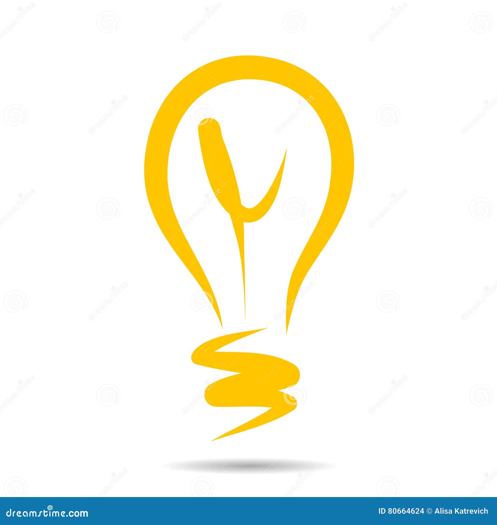 Idea Symbol. Set Of Light Bulbs With Lettering Royalty-Free Cartoon ...