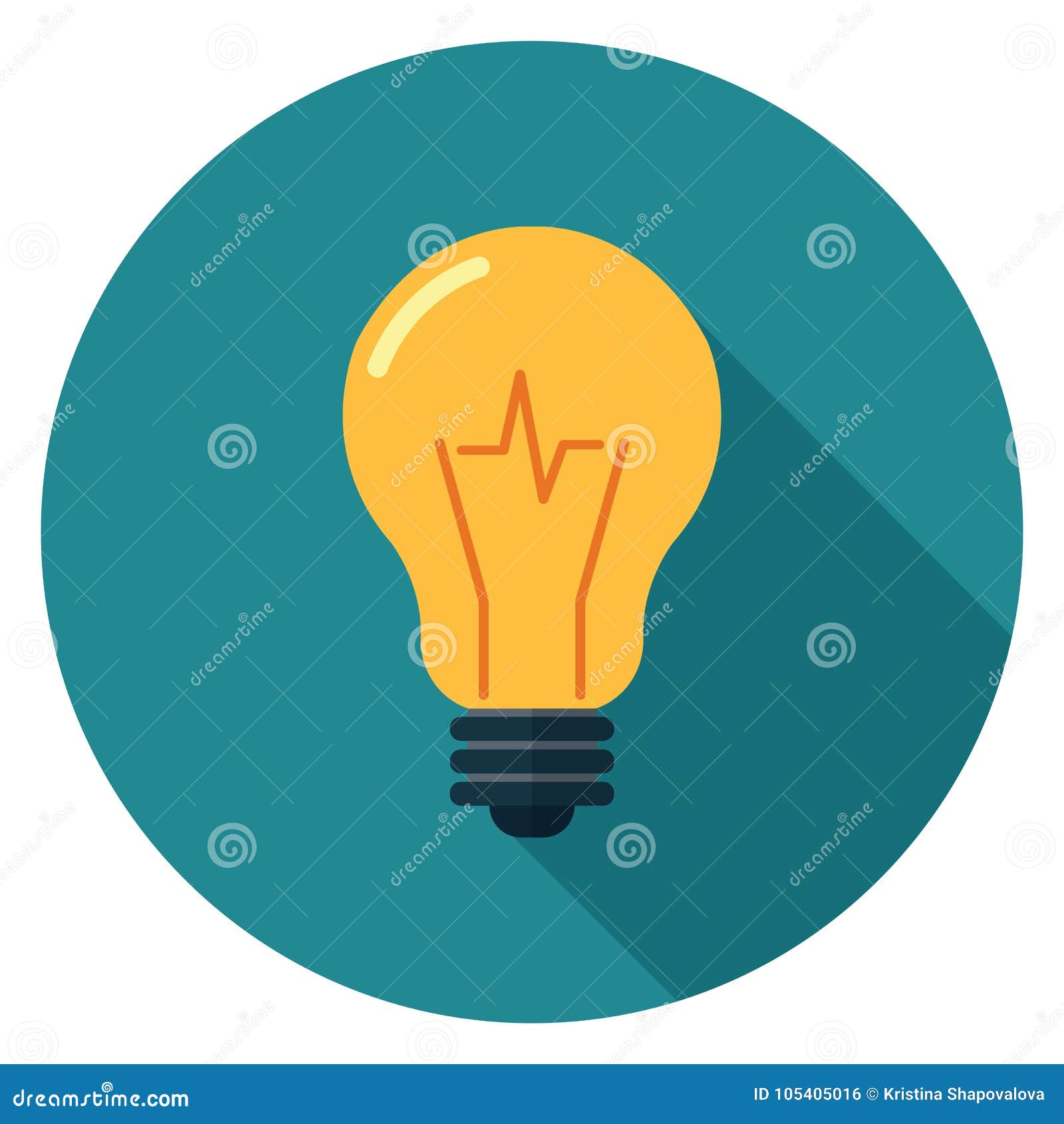 Light Bulb Icon in Flat Design. Stock Illustration - Illustration of ...