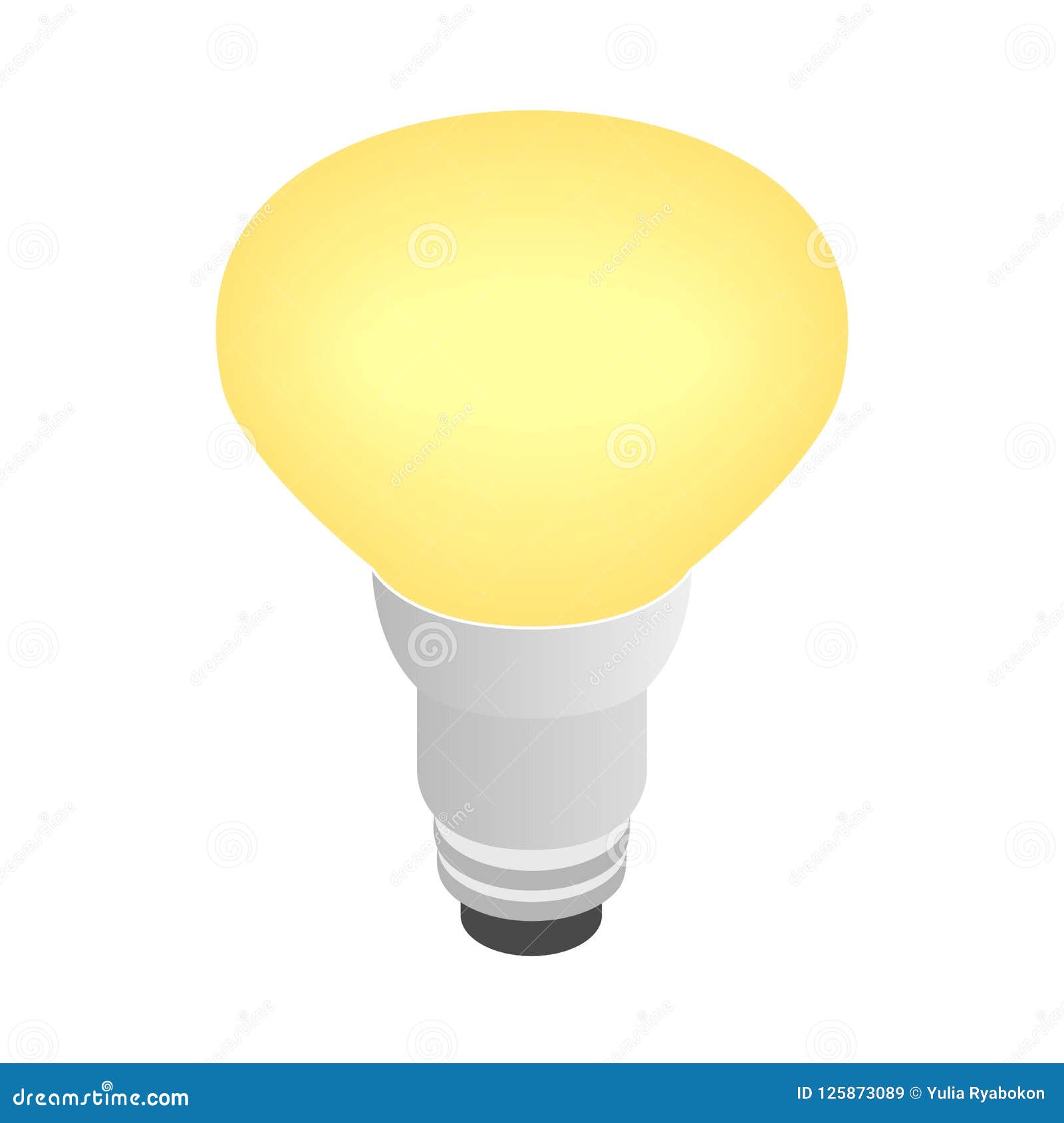 Light Bulb Icon, Isometric 3d Style Stock Illustration - Illustration ...