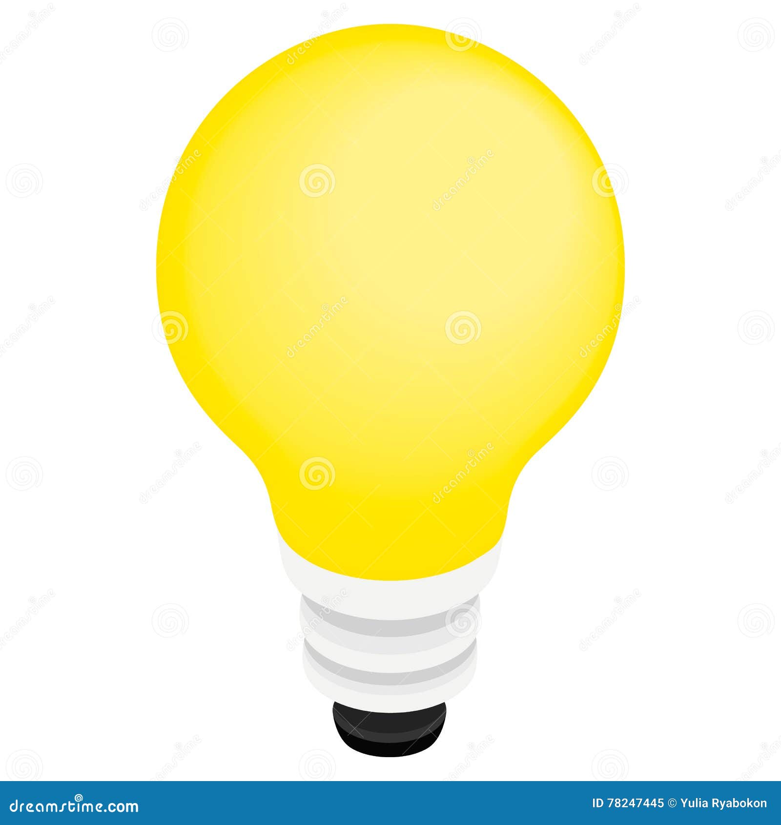 Light Bulb Icon, Isometric 3d Style Stock Vector - Illustration of ...
