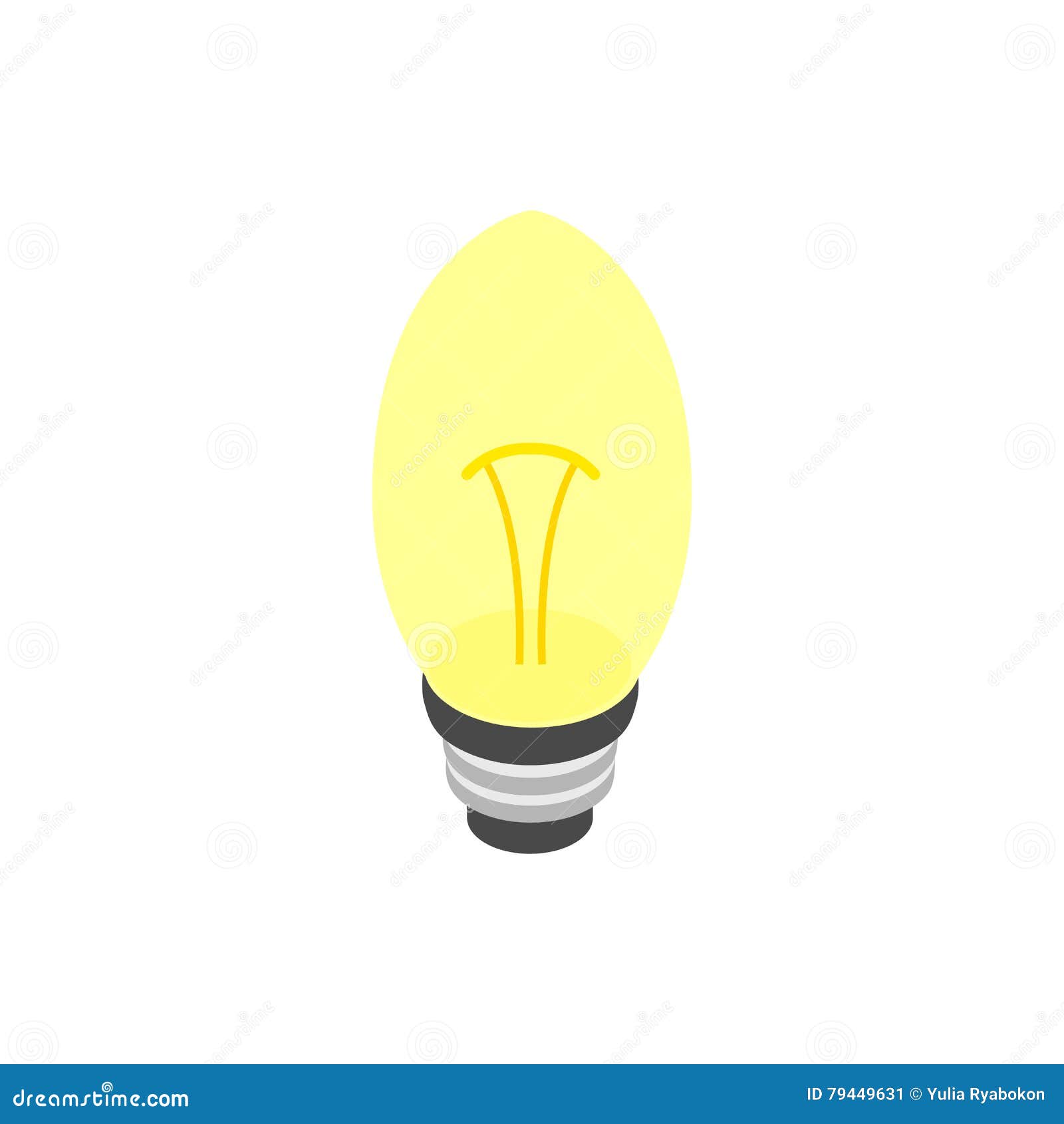 Light Bulb Icon, Isometric 3d Style Stock Vector - Illustration of ...
