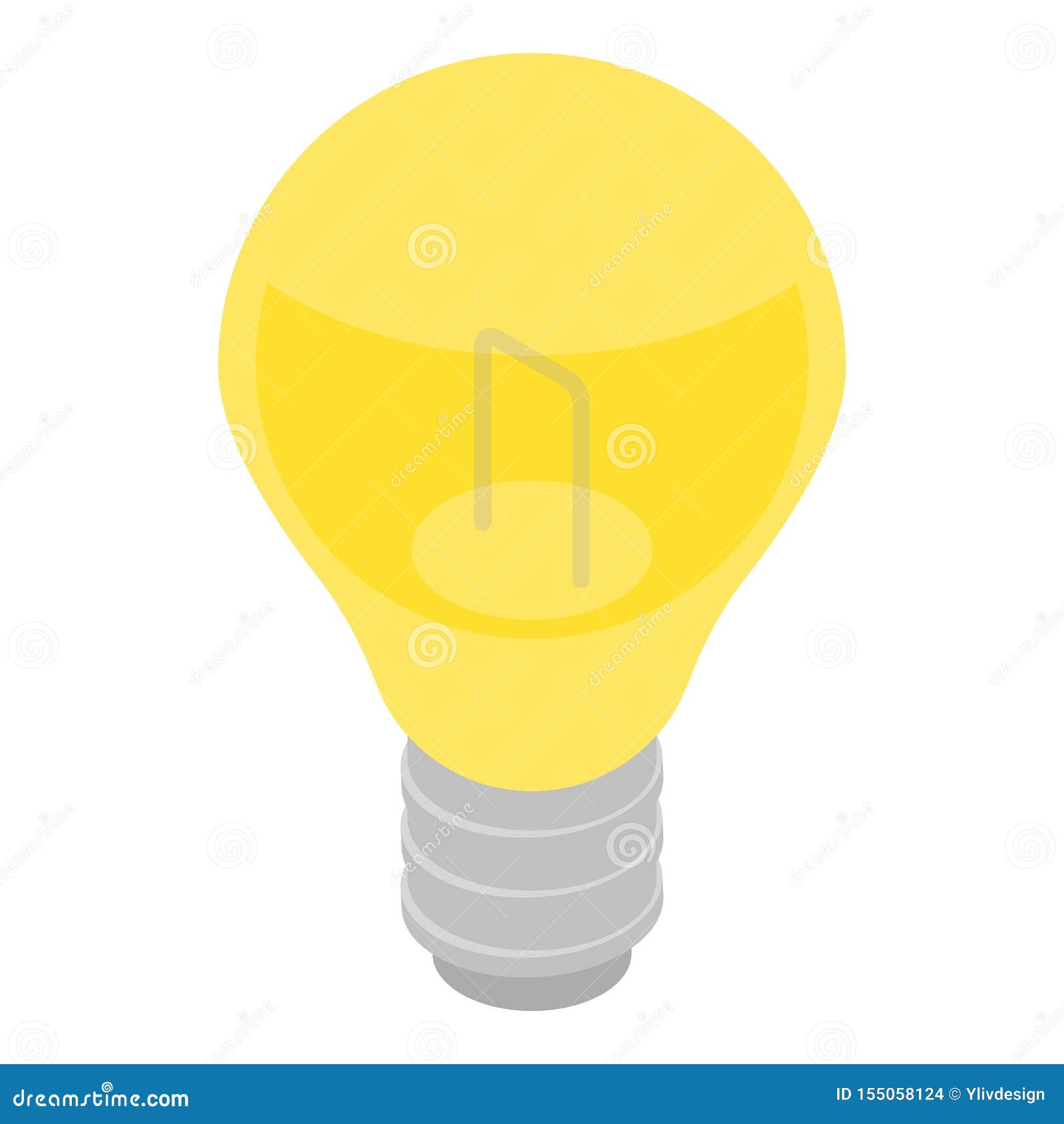 Light Bulb Icon, Isometric Style Stock Vector - Illustration of idea ...