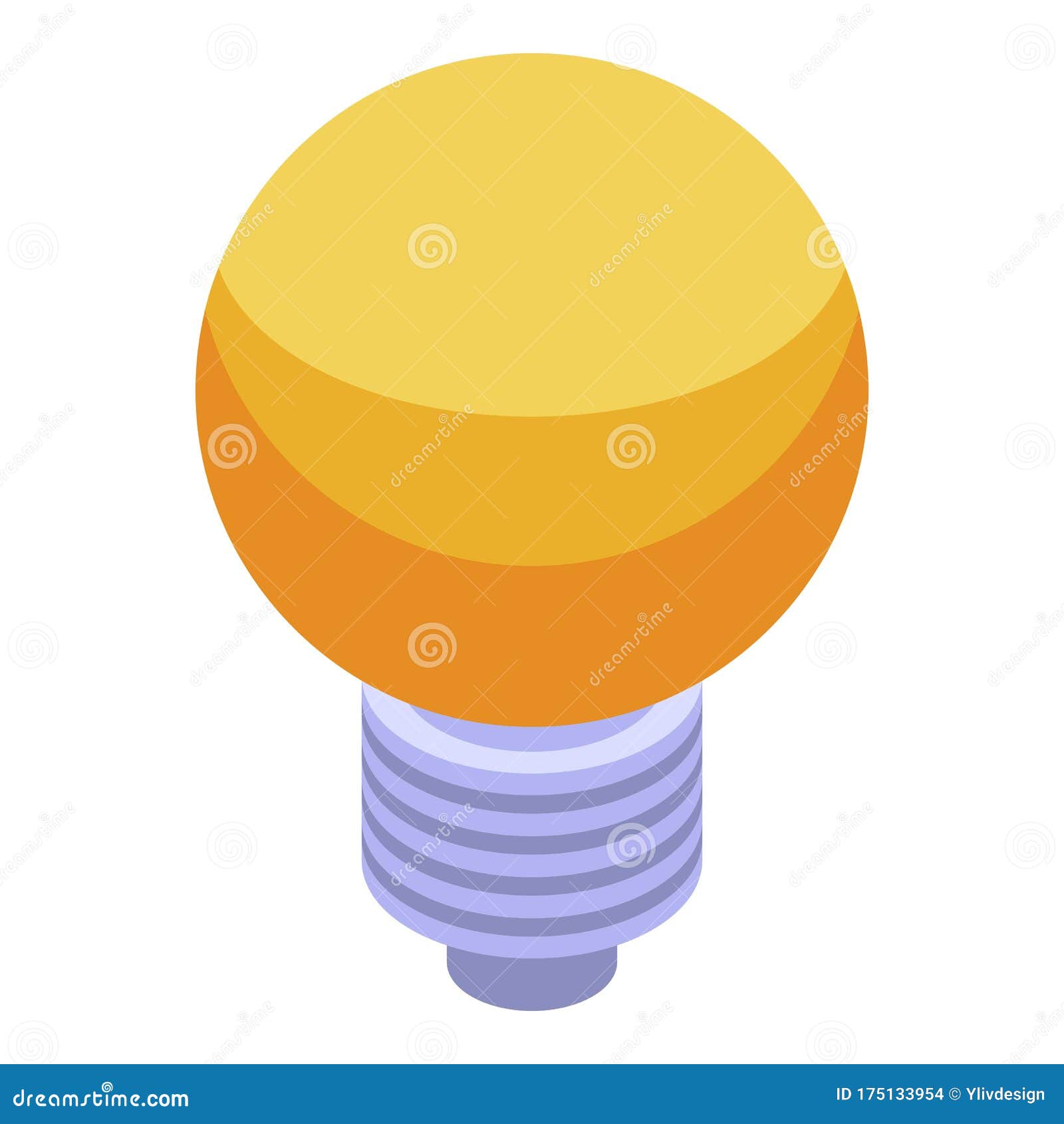 Light Bulb Icon, Isometric Style Stock Vector - Illustration of ...