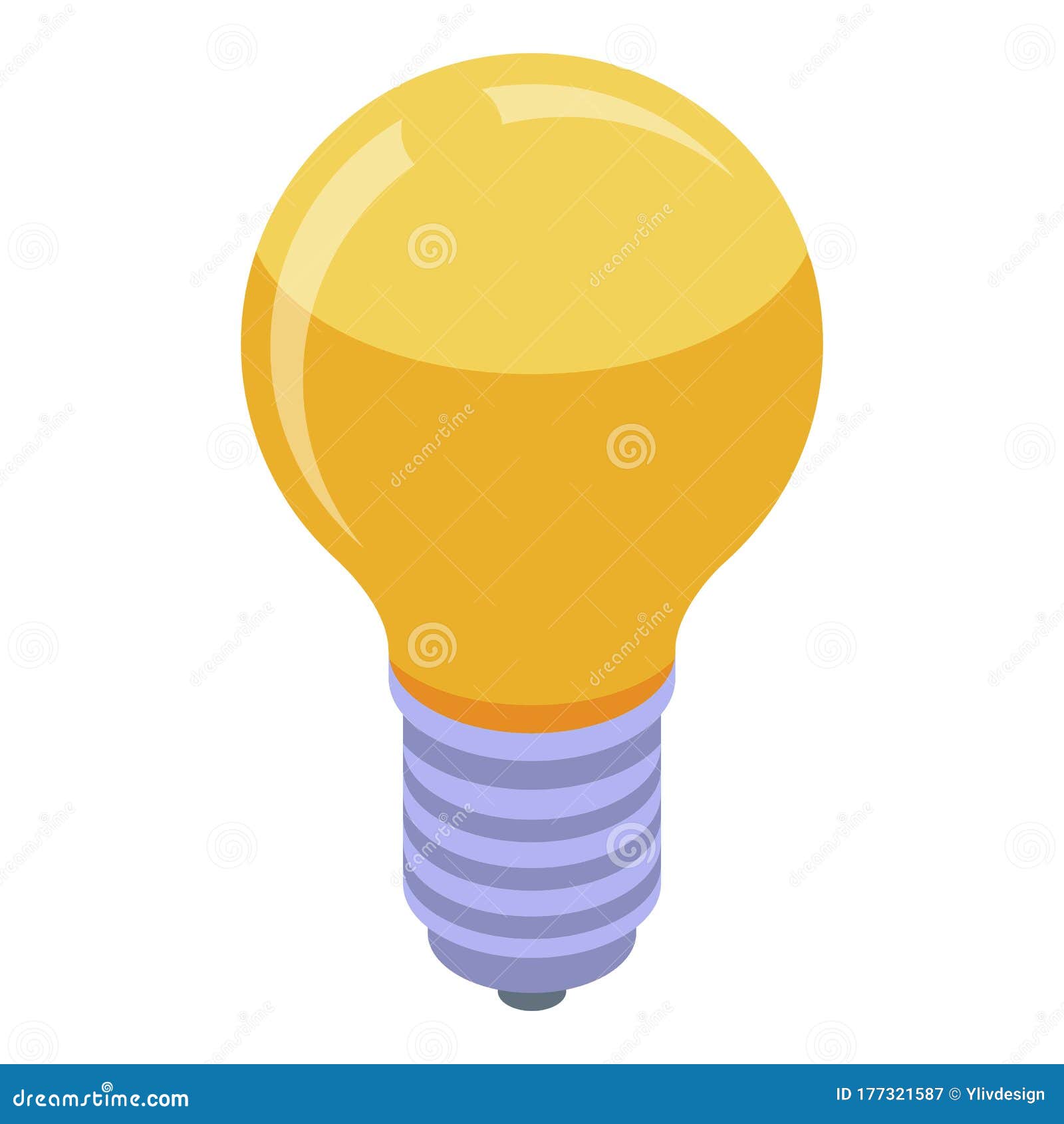 Light Bulb Icon, Isometric Style Stock Vector - Illustration of ...