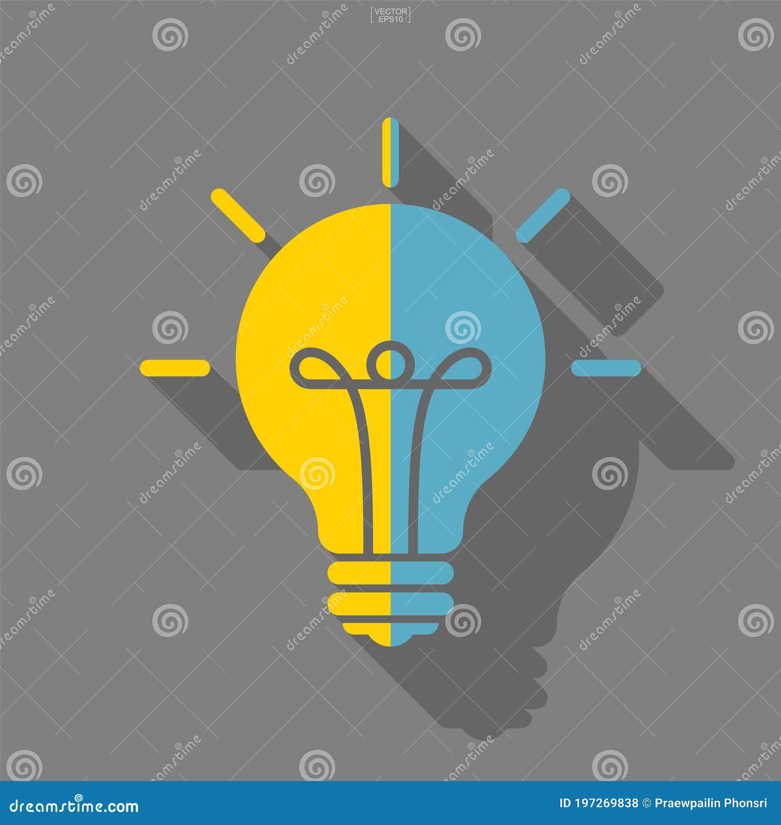 Light Bulb Icon. Lamp Icon. Flat Icon. Abstract Sign and Symbol for ...