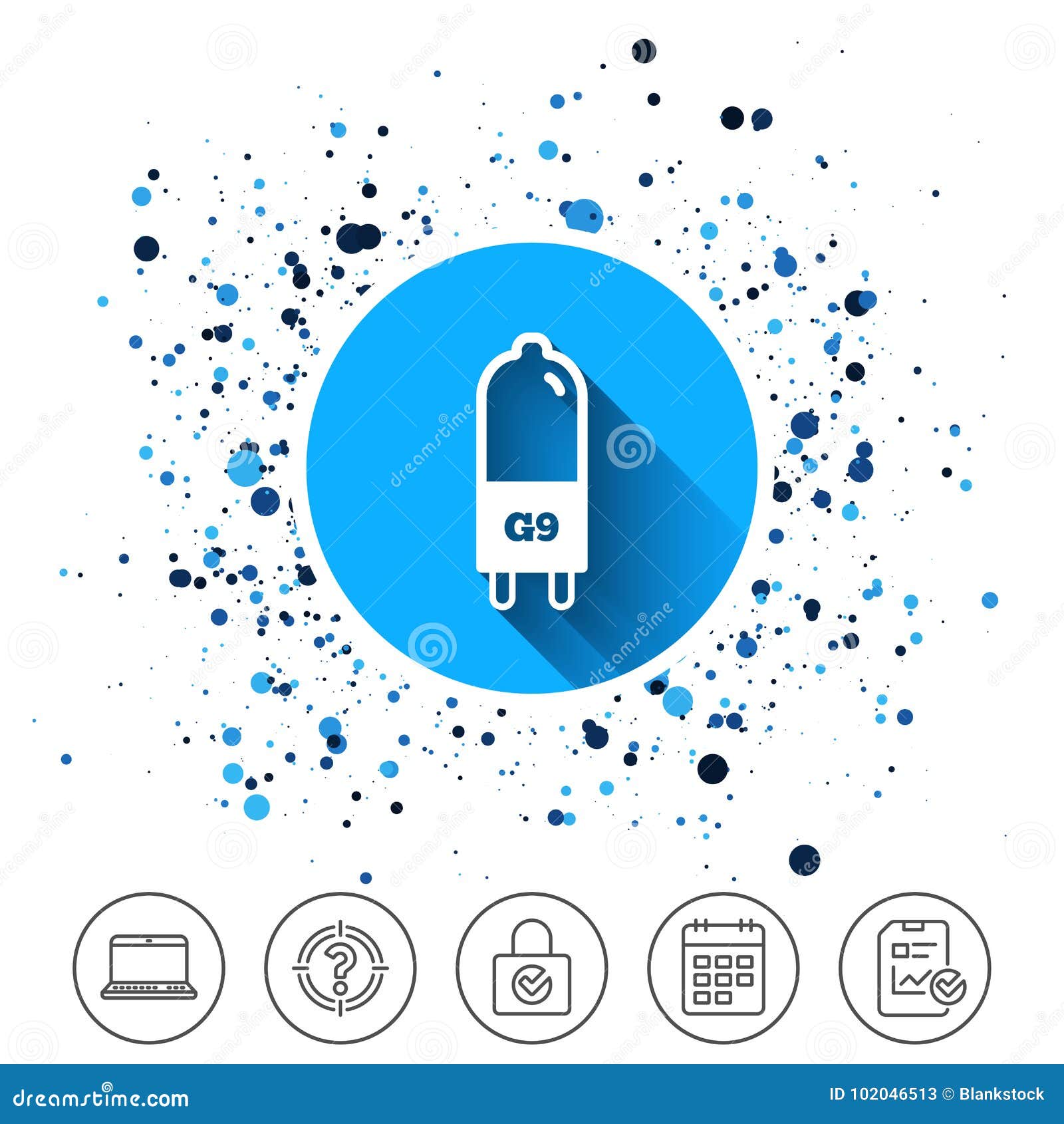 Light Bulb Icon. Lamp G9 Socket Symbol Stock Vector - Illustration of ...