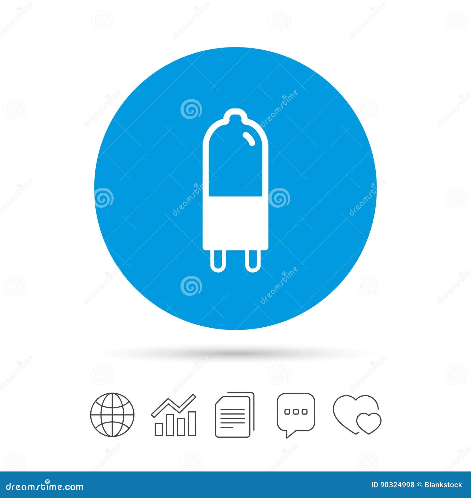 Light Bulb Icon. Lamp G9 Socket Symbol Stock Vector - Illustration of ...