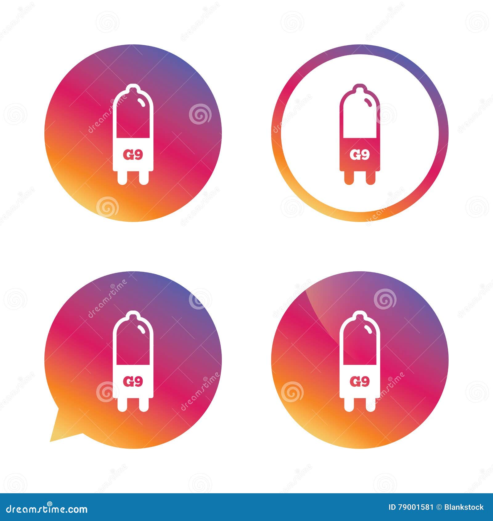 Light Bulb Icon. Lamp G9 Socket Symbol Stock Vector - Illustration of ...