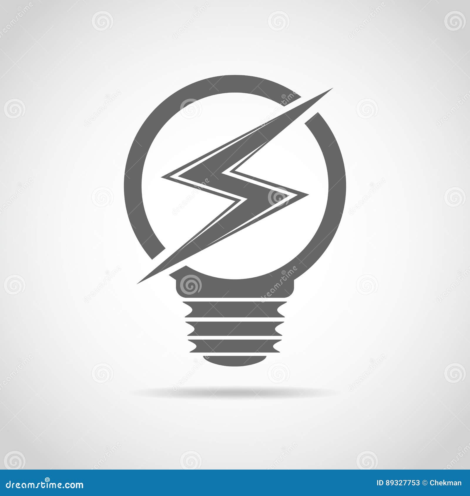 Light Bulb Icon with Lightning. Vector Illustration. Stock Illustration ...