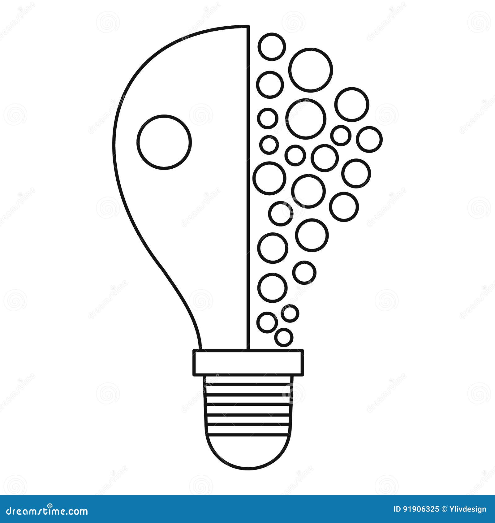Light bulb icon outline stock vector. Illustration of invention - 91906325