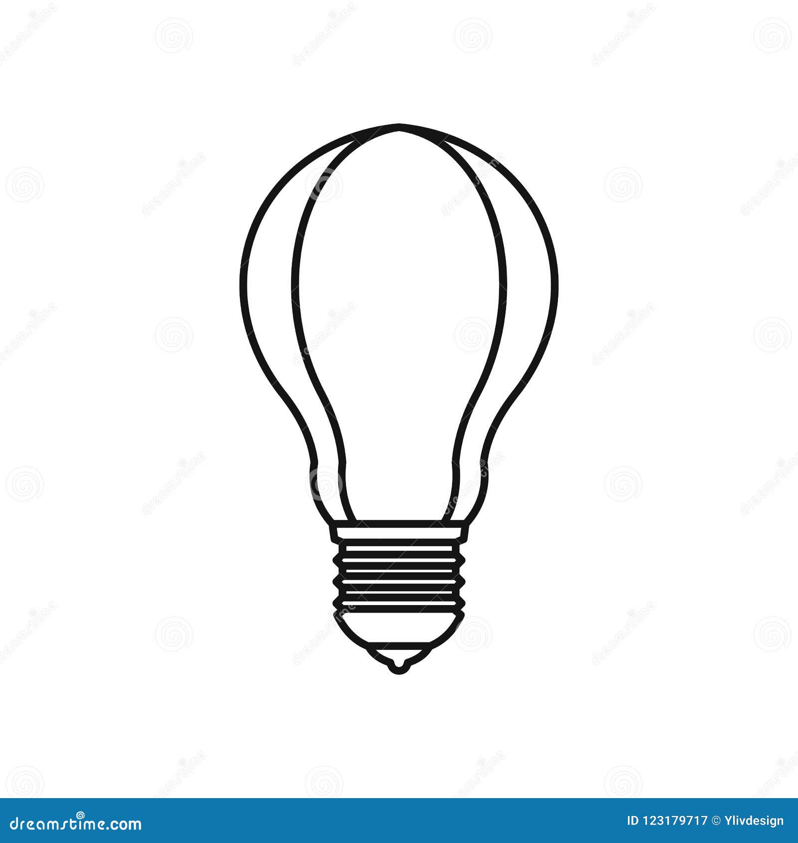 Light Bulb Icon, Outline Style Stock Illustration - Illustration of ...