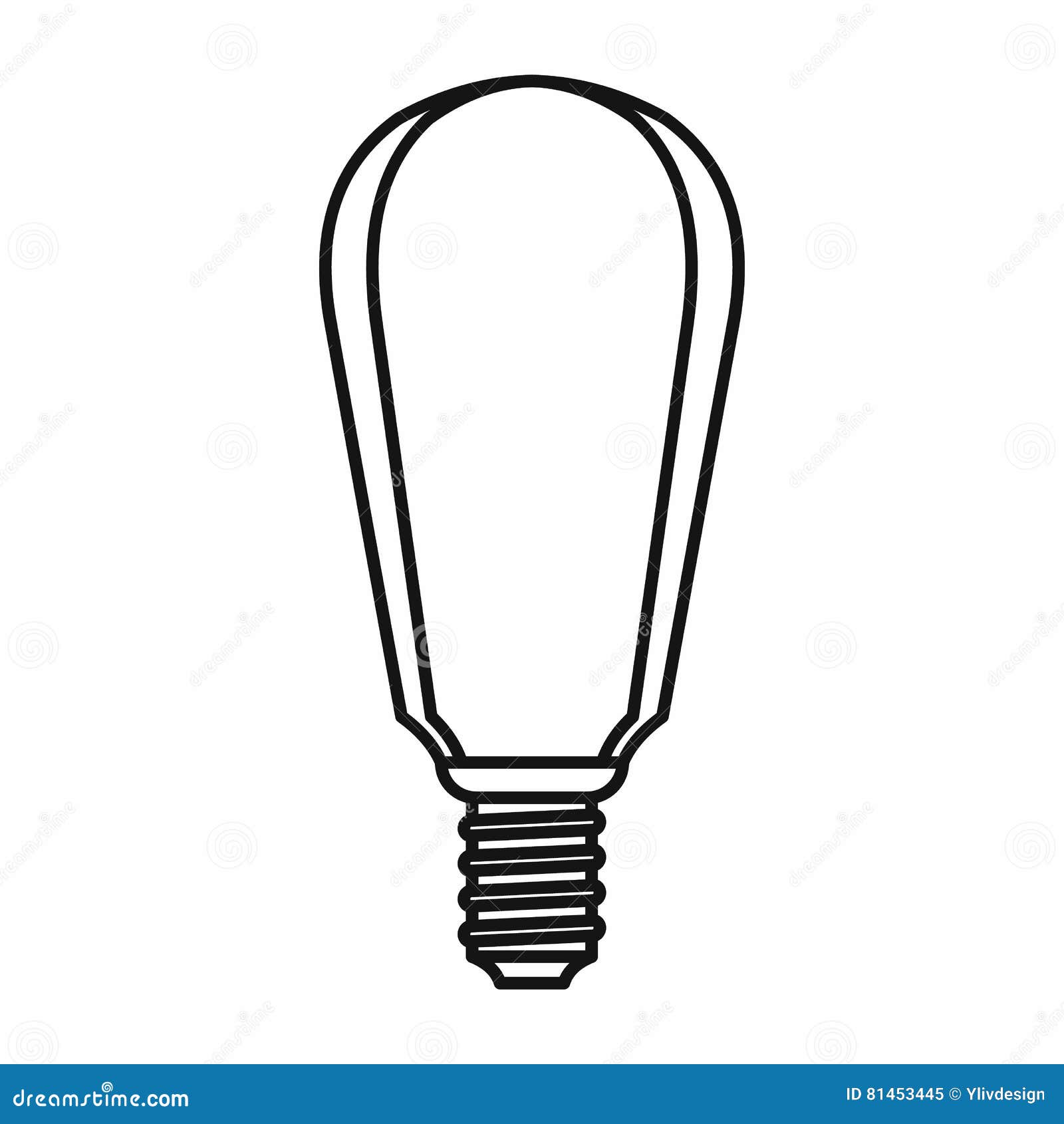 Light Bulb Icon, Outline Style Stock Vector - Illustration of lightbulb ...