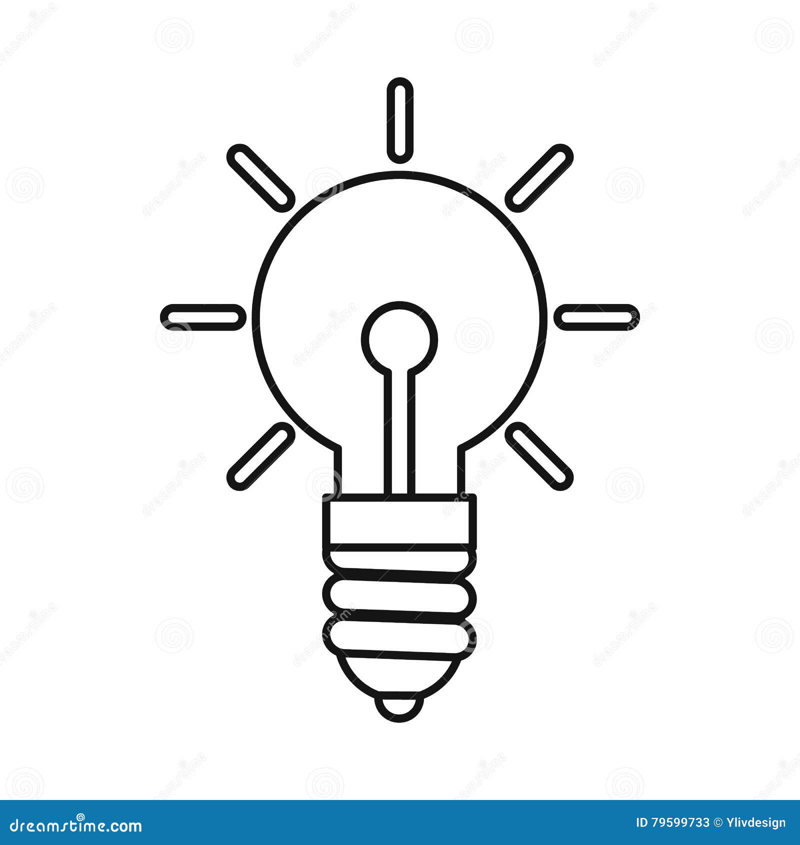 Light Bulb Icon, Outline Style Stock Vector - Illustration of ...