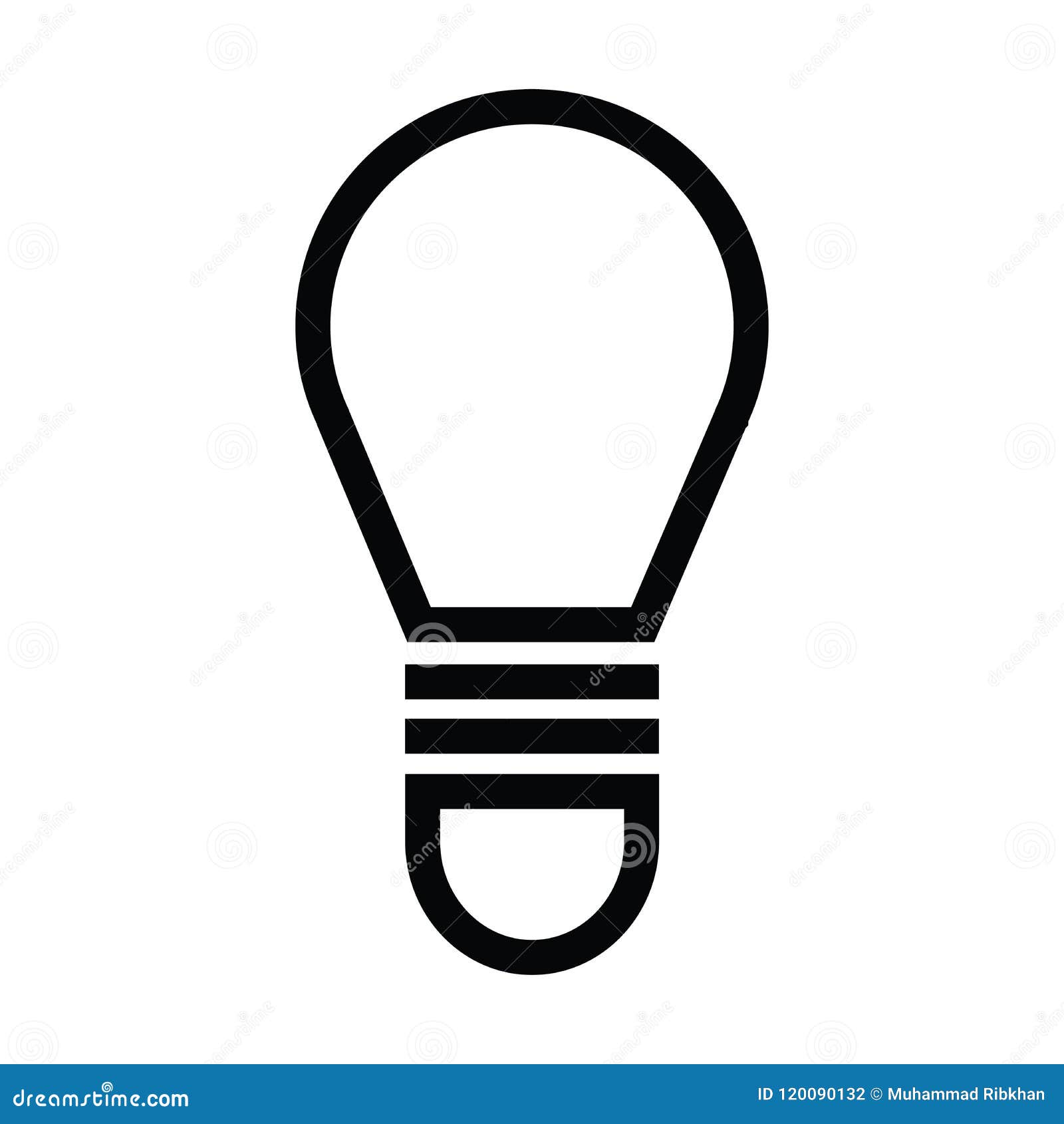 Light Bulb Icon with Outline Style Stock Illustration - Illustration of ...