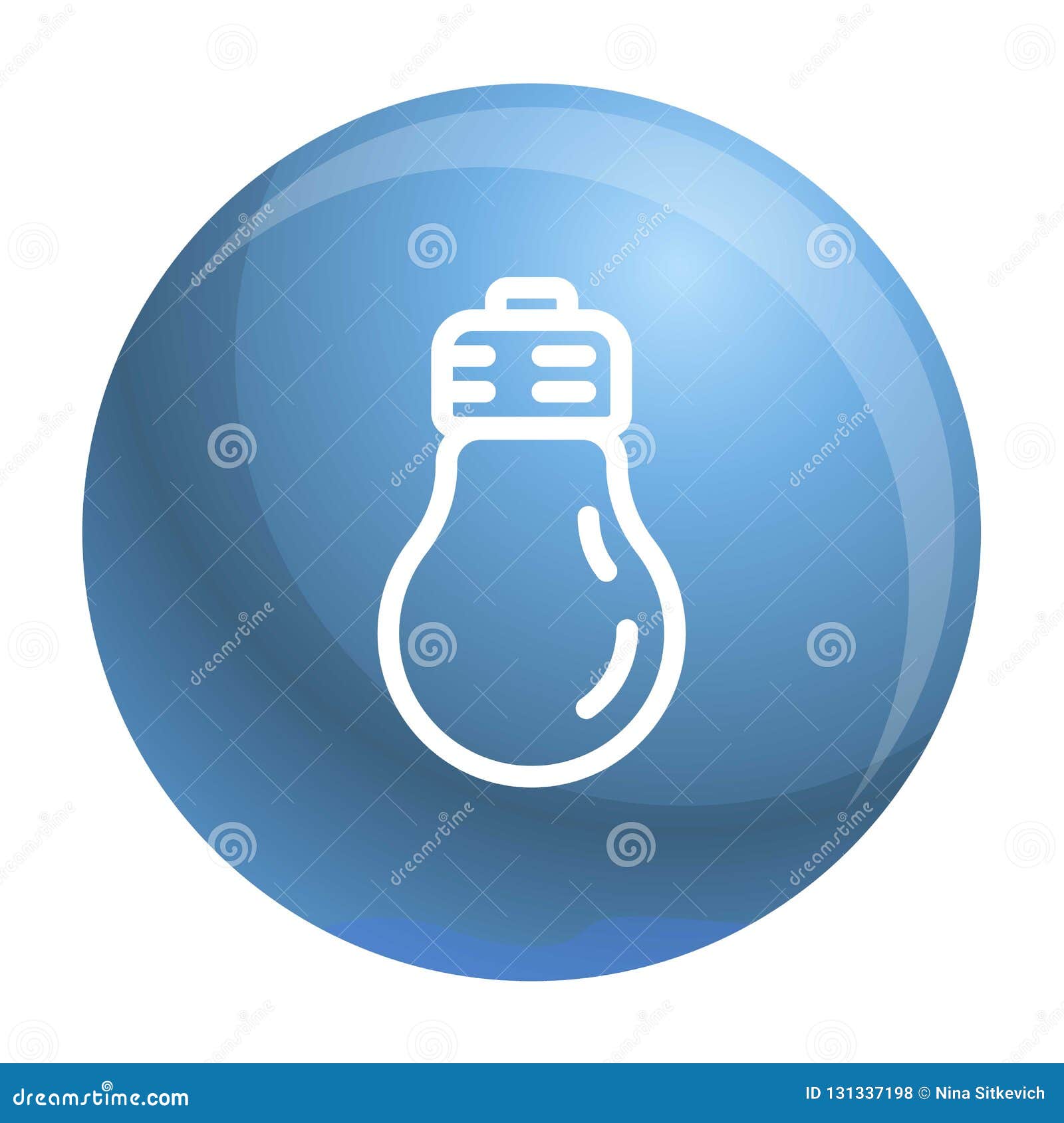 Light Bulb Icon, Outline Style Stock Vector - Illustration of ...