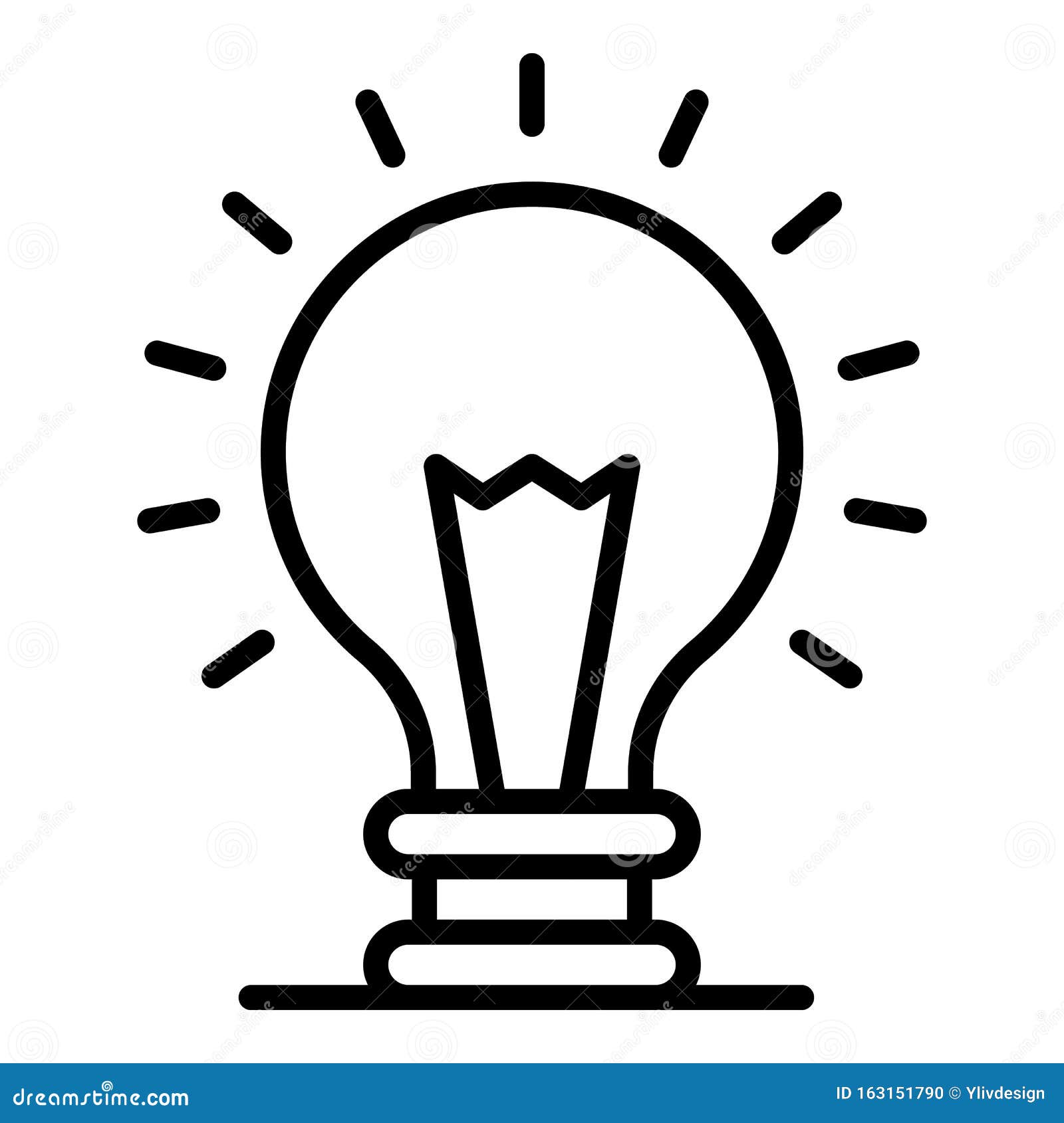 Light Bulb Icon, Outline Style Stock Vector - Illustration of button ...