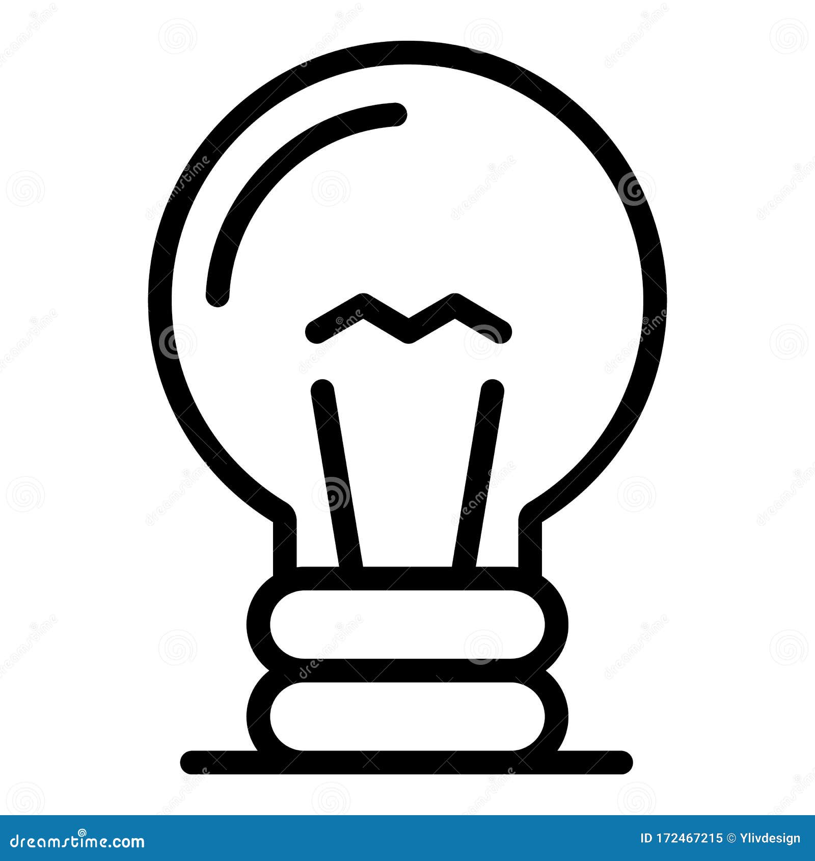 Light Bulb Icon, Outline Style Stock Vector - Illustration of glow ...