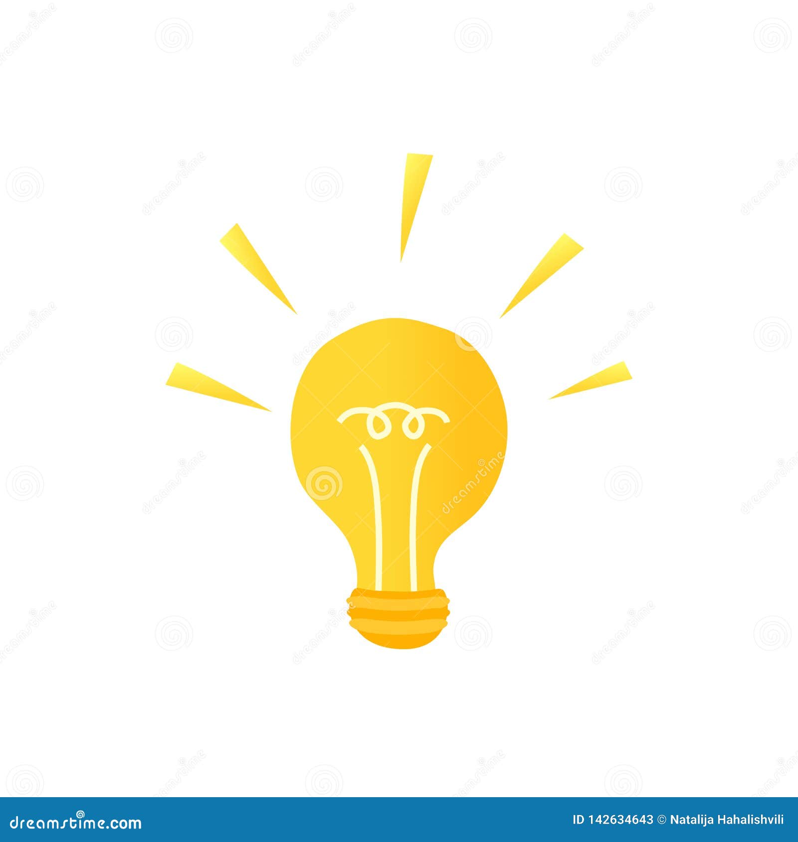 Light Bulb Icon. Vector Cartoon Stock Vector - Illustration of isolated ...
