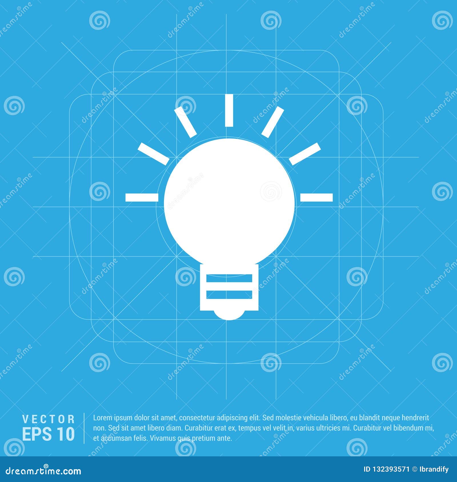 Light bulb icon stock vector. Illustration of vector - 132393571