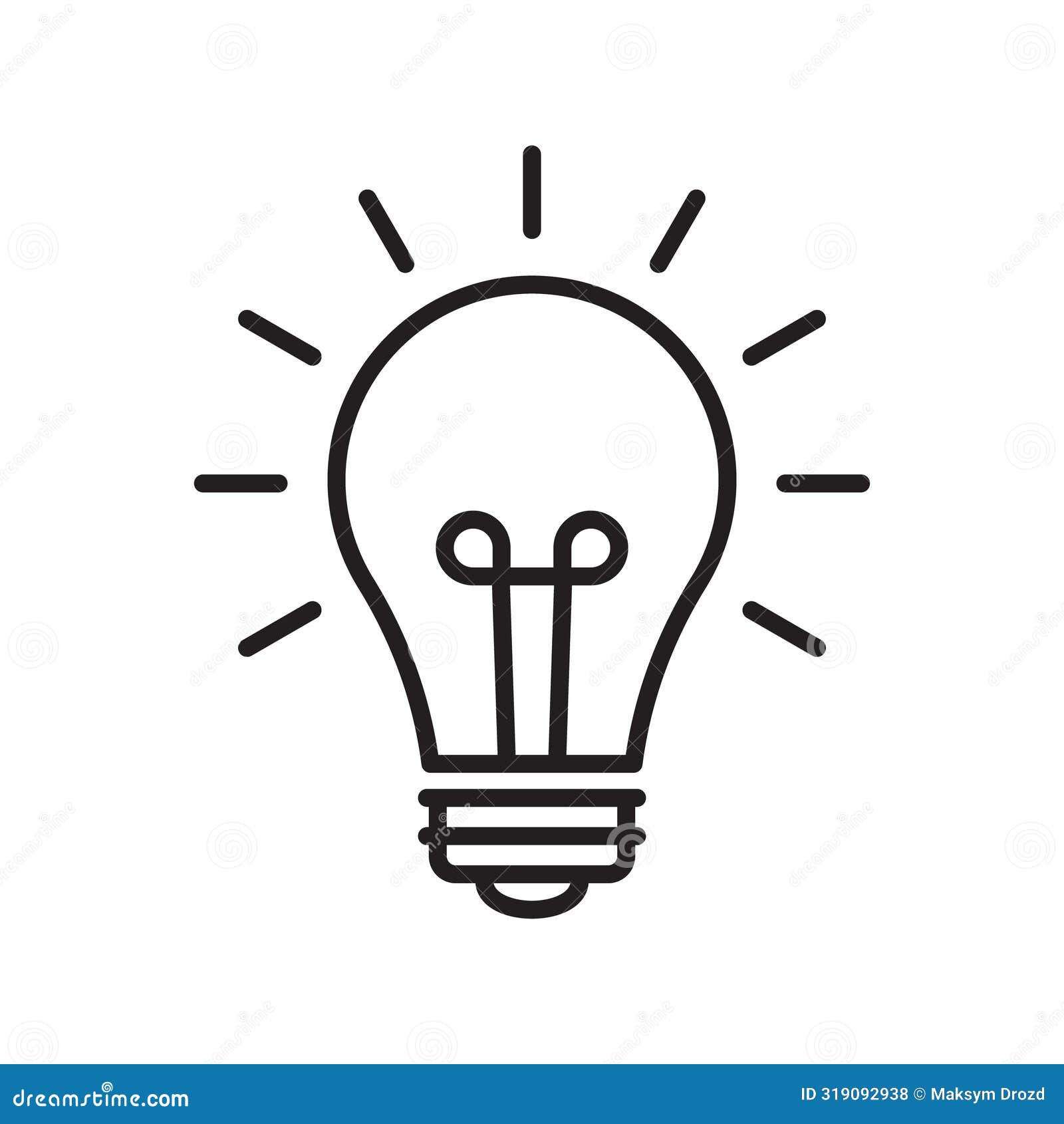 The Light Bulb Icon Vector, Full of Ideas and Creative Thinking ...