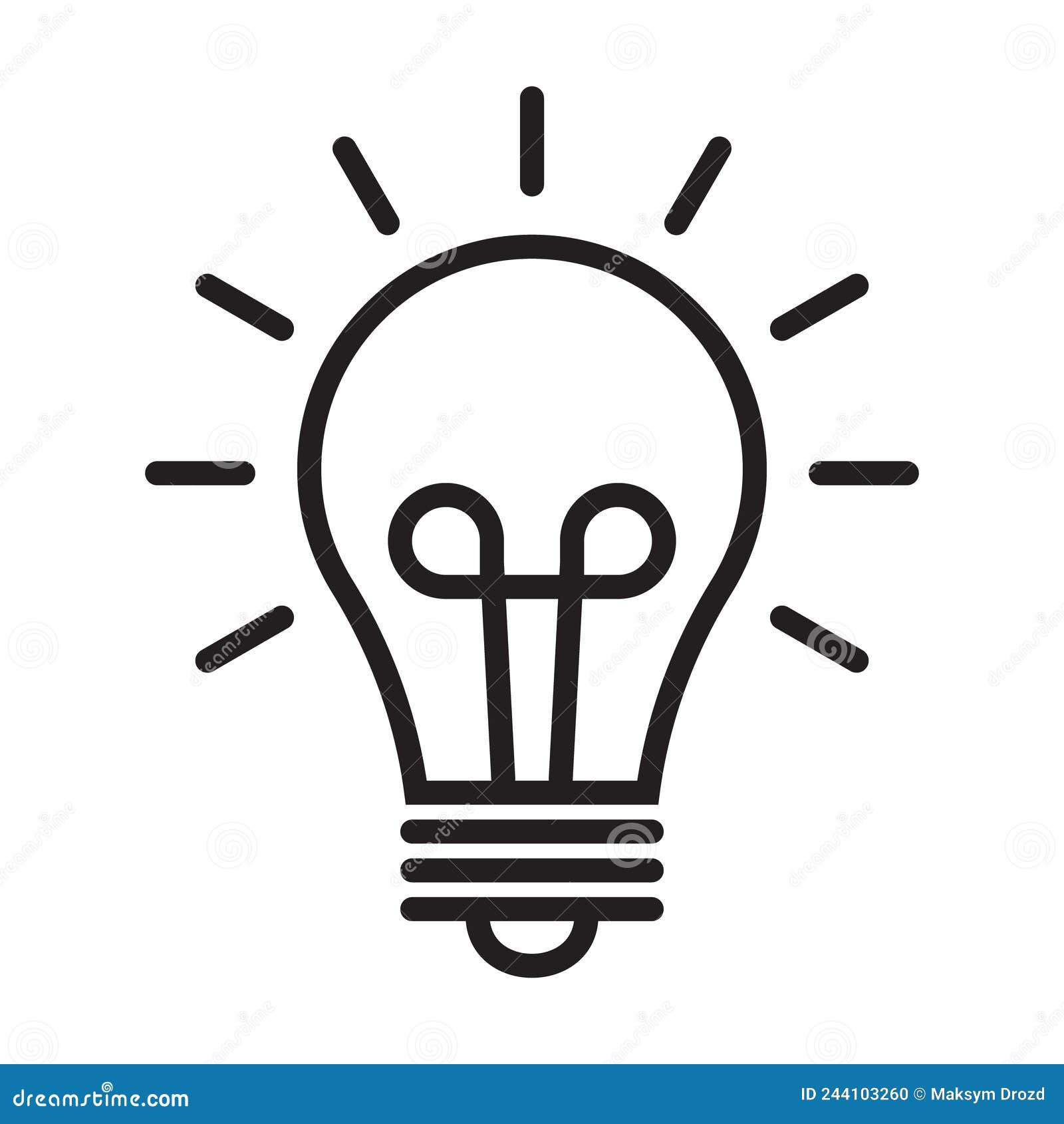 The Light Bulb Icon Vector, Full of Ideas and Creative Thinking ...