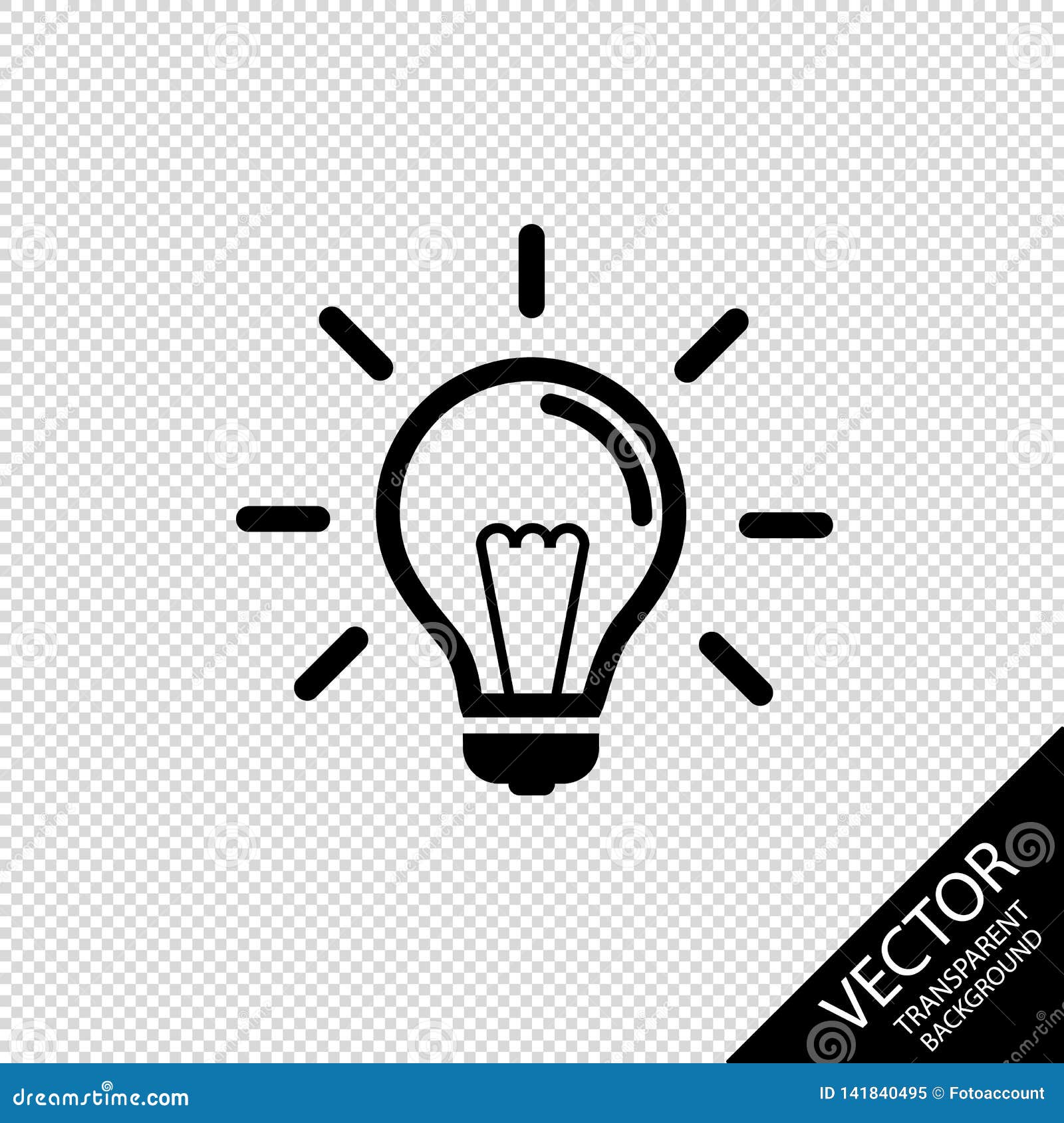 Light Bulb Icon - Vector Illustration - Isolated on Transparent ...