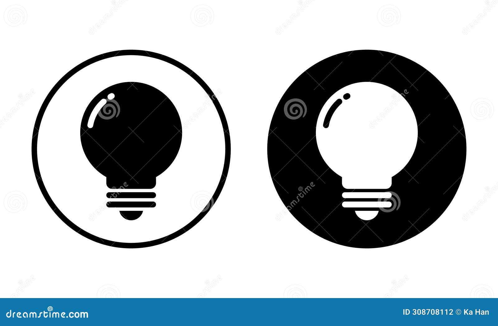 Light Bulb Icon Vector. Lightbulb Sign Symbol on Black Circle Stock ...