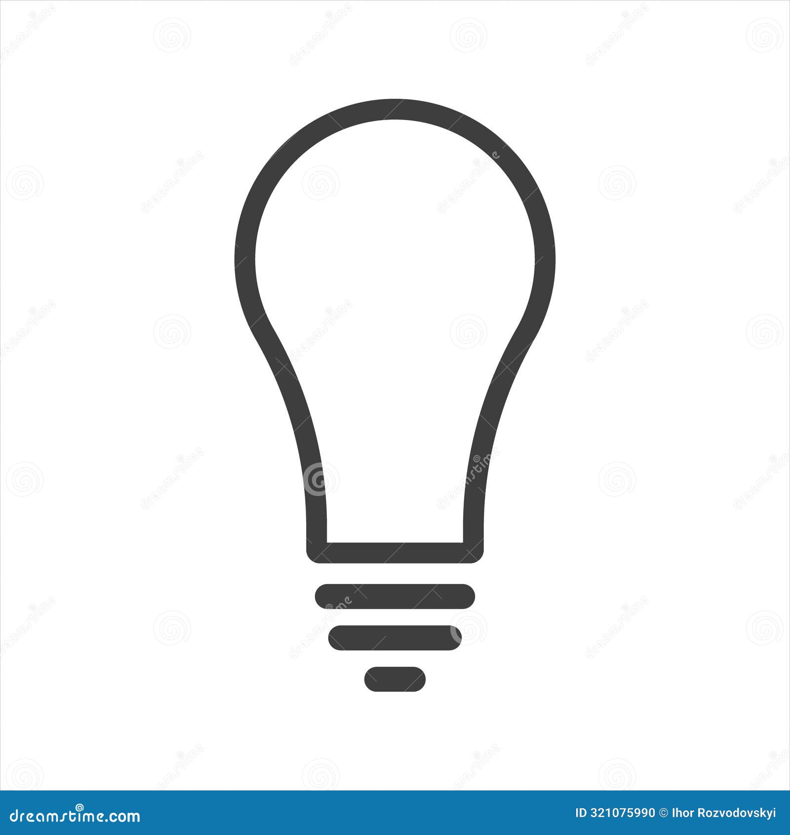 Light Bulb Icon on White Background Stock Illustration - Illustration ...