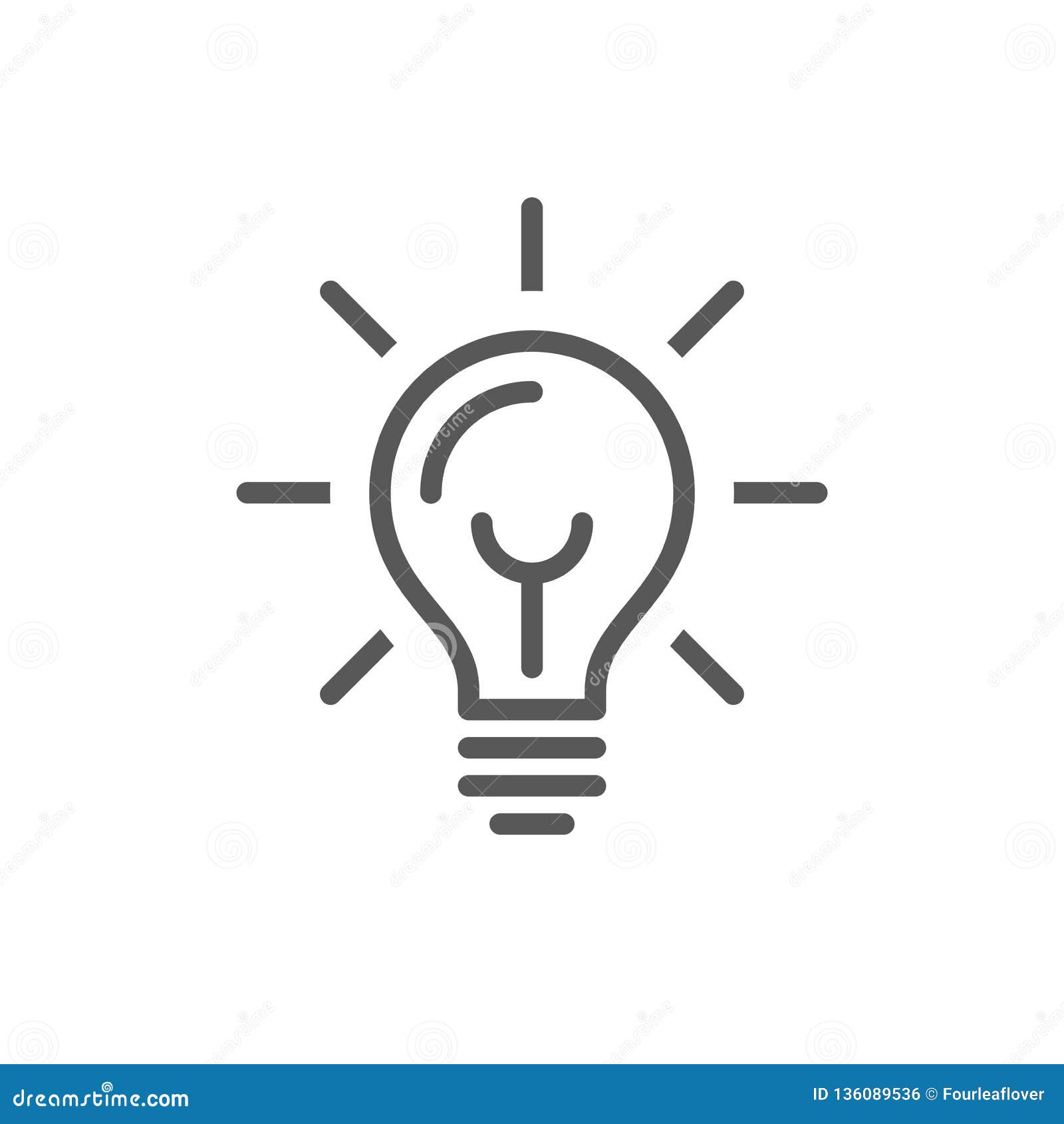 Light Bulb Icon on White Background Stock Vector - Illustration of bulb ...