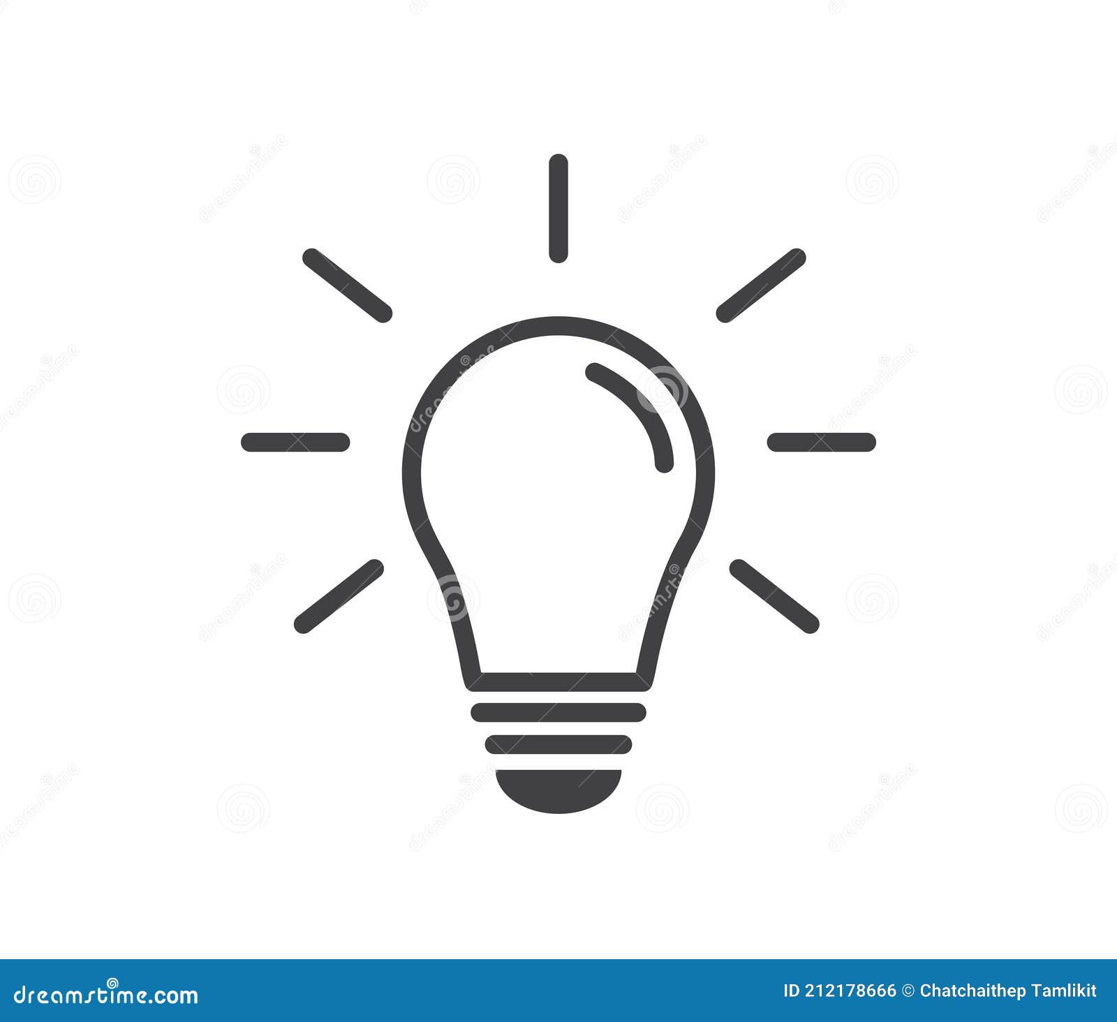Light Bulb Icon on White Background. Energy and Thinking Symbol ...