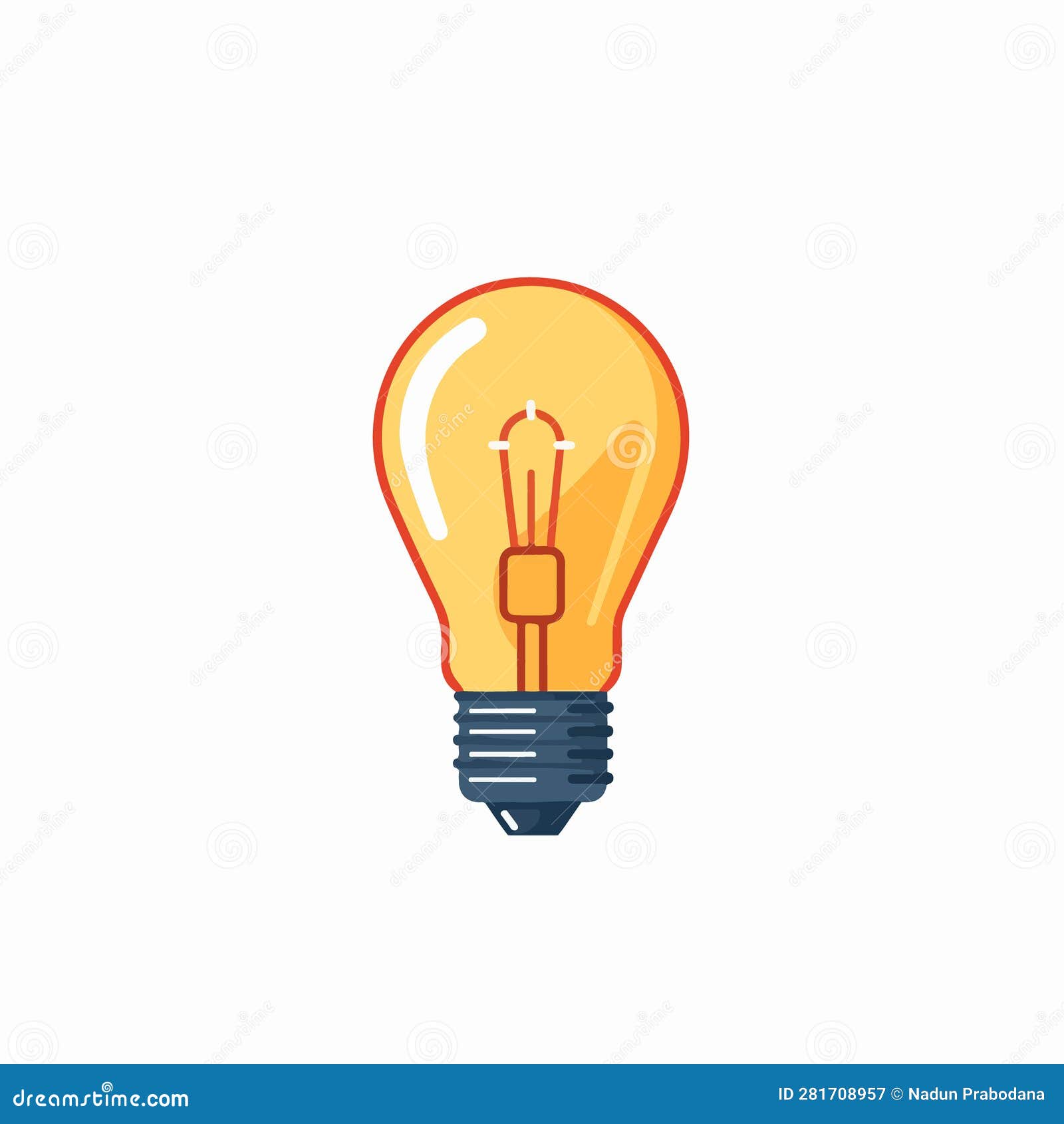A Light Bulb Icon. White Background. Vector Illustration Logo Stock ...
