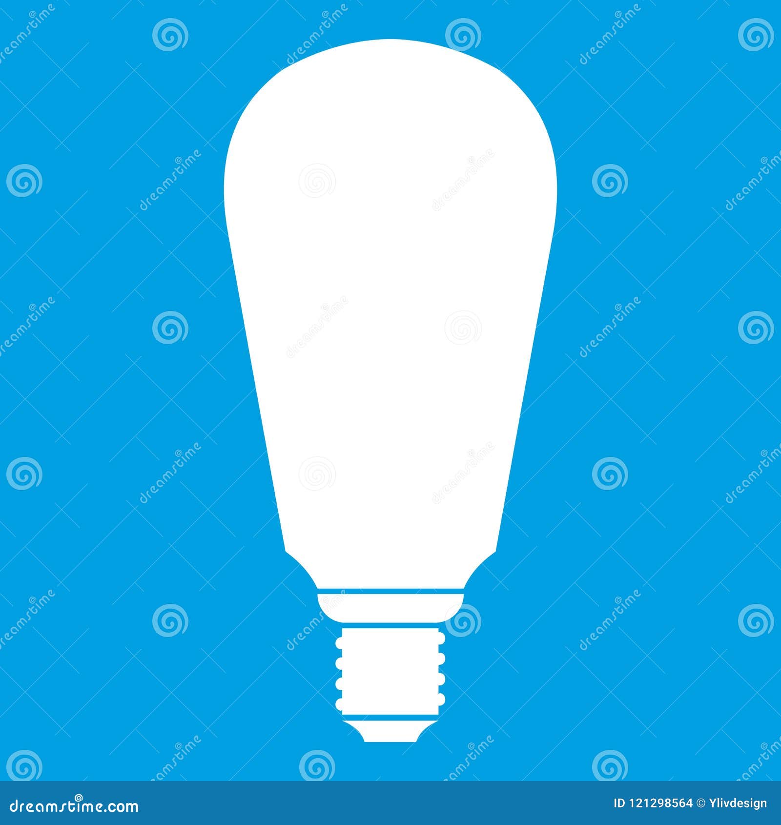 Light bulb icon white stock vector. Illustration of innovation - 121298564