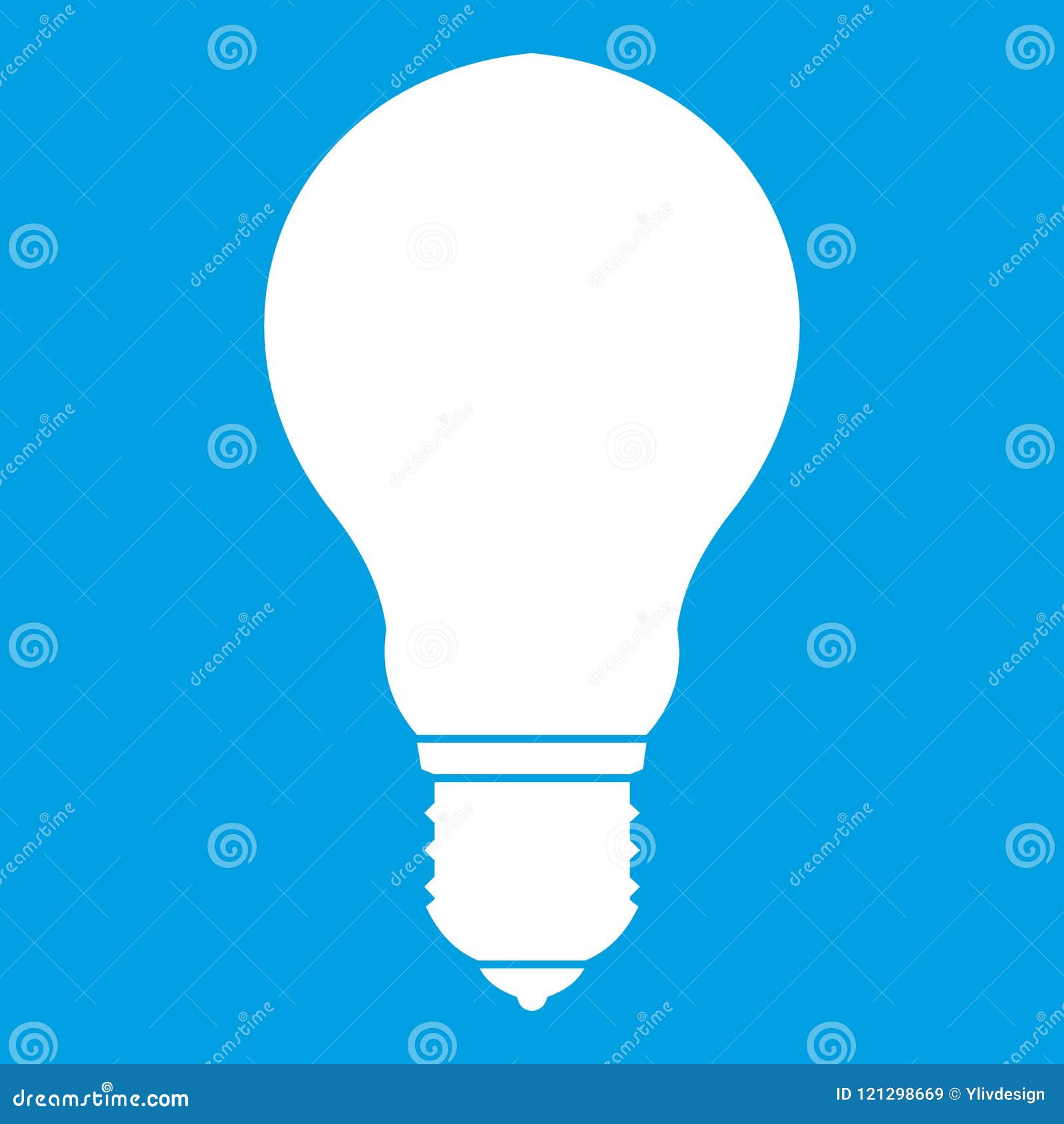 Light bulb icon white stock vector. Illustration of isolated - 121298669