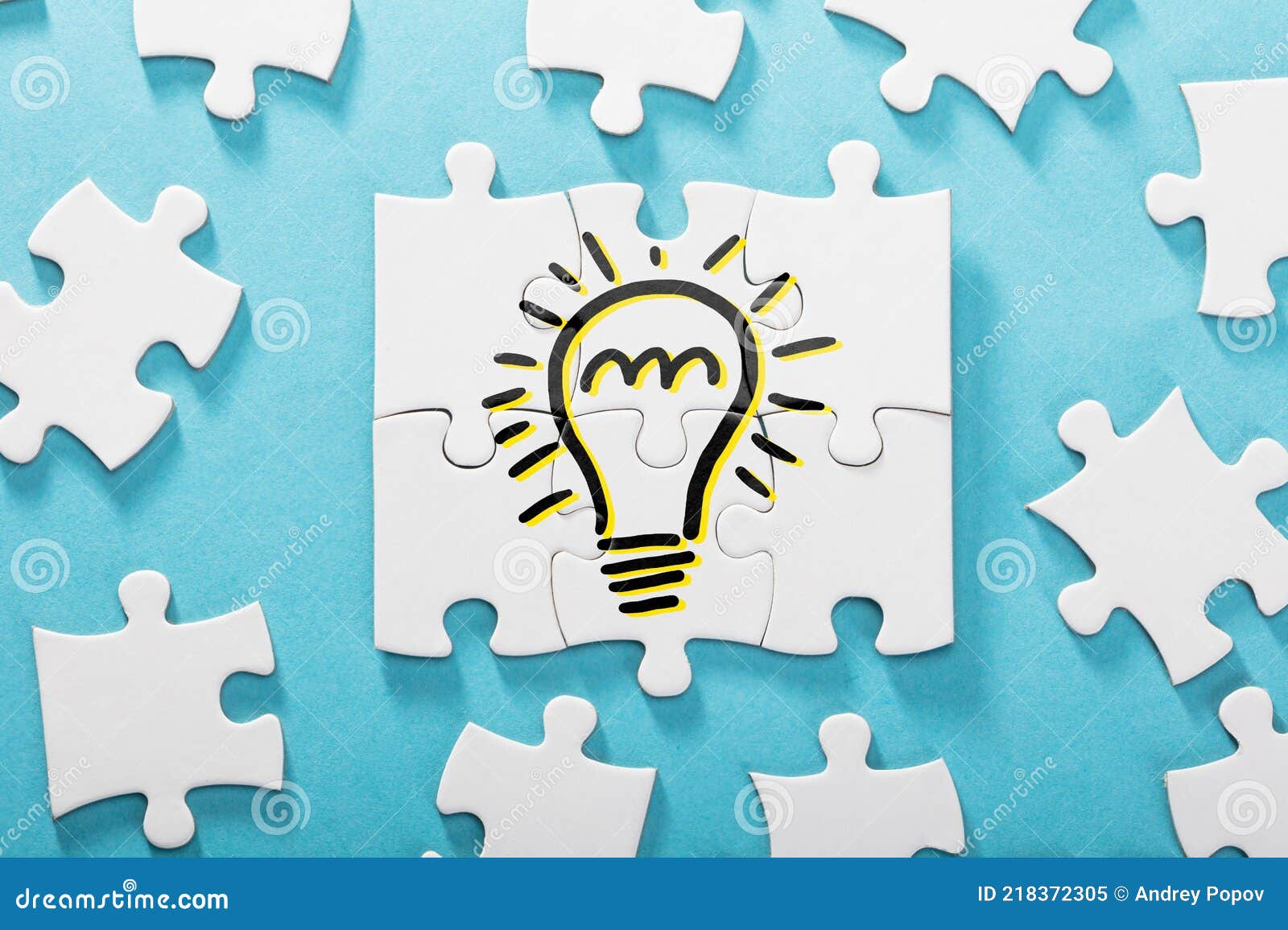 Light Bulb Icon on White Puzzle Stock Image - Image of black, lightbulb ...