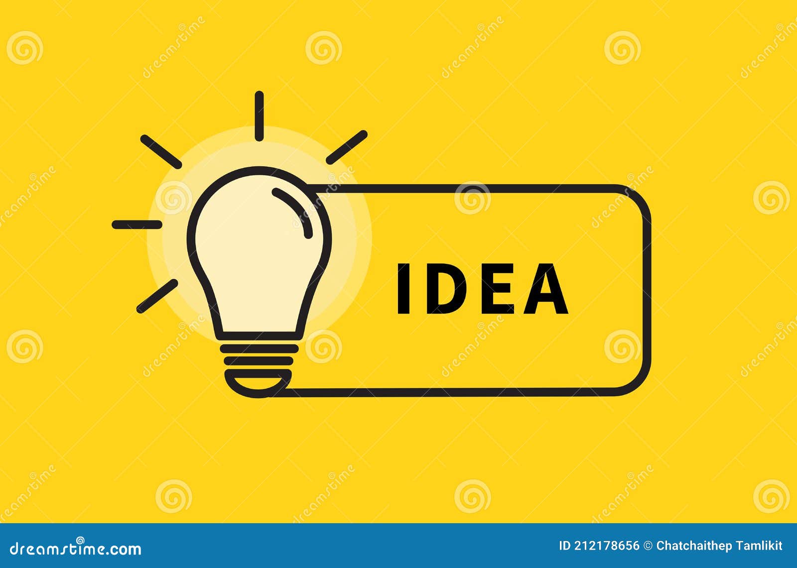 Light Bulb Icon on Yellow Background. Energy and Thinking Symbol ...