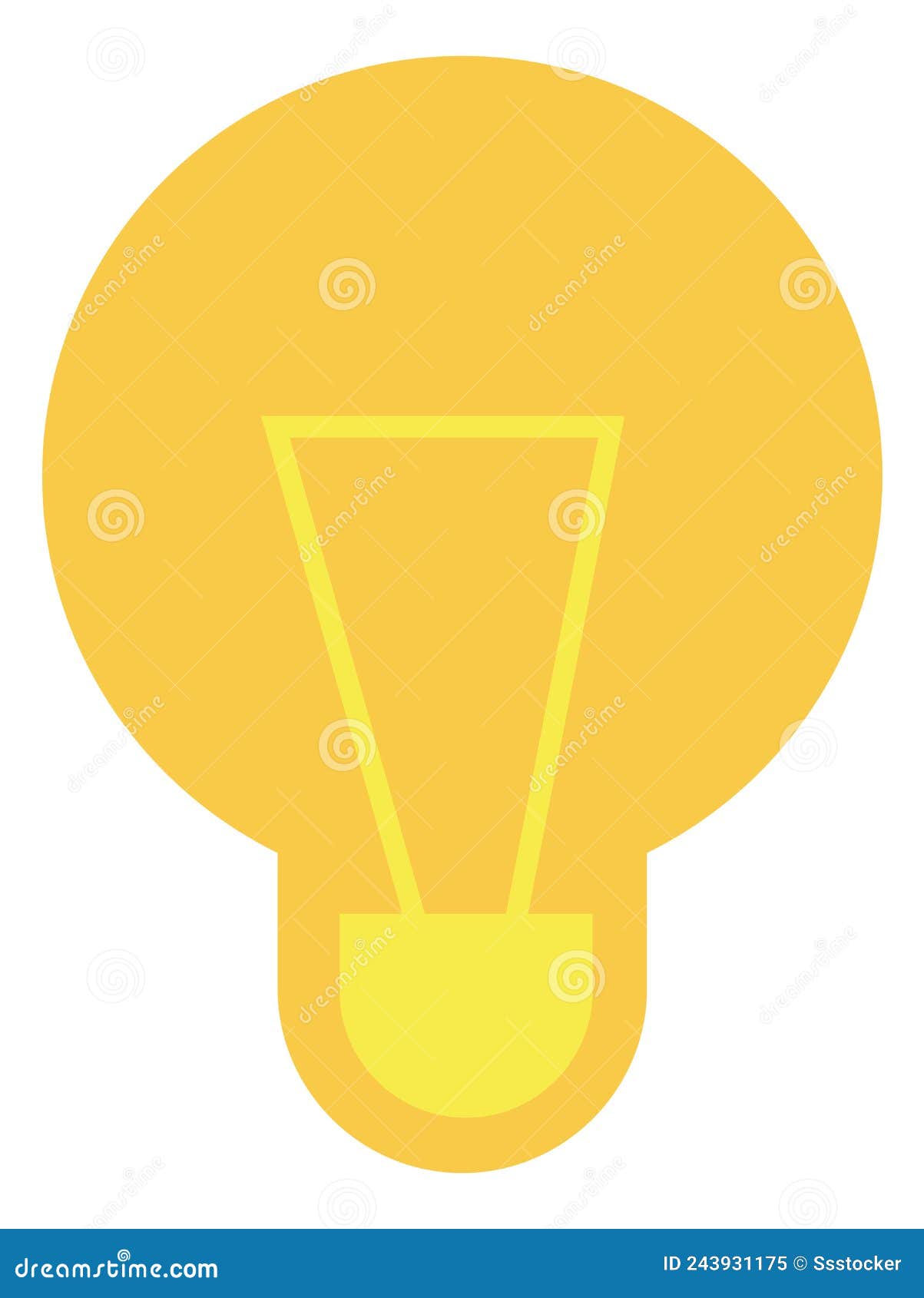 Light Bulb Icon. Yellow Flat Idea Symbol Stock Vector - Illustration of ...