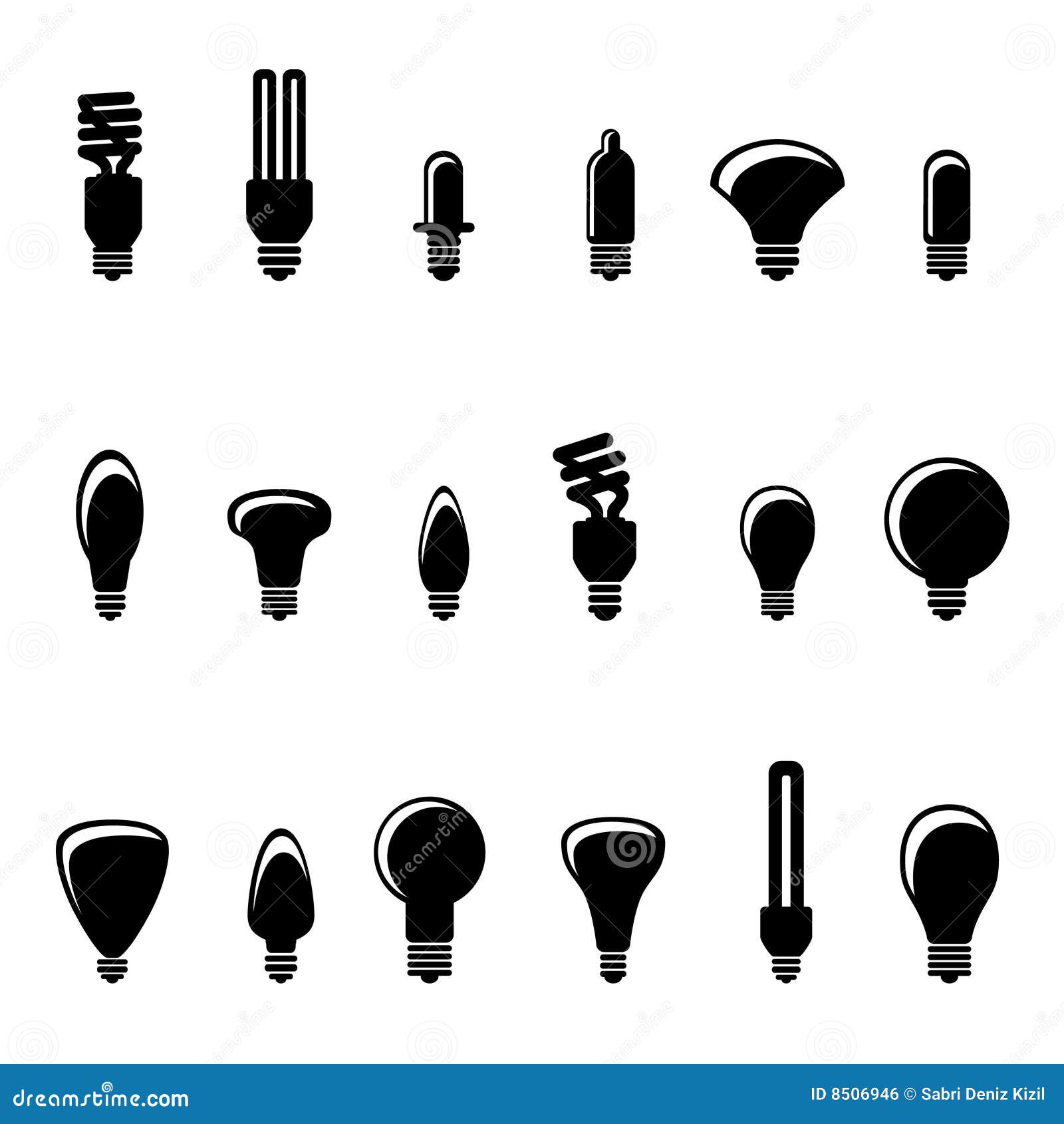 Light bulb icons stock vector. Illustration of branding - 8506946