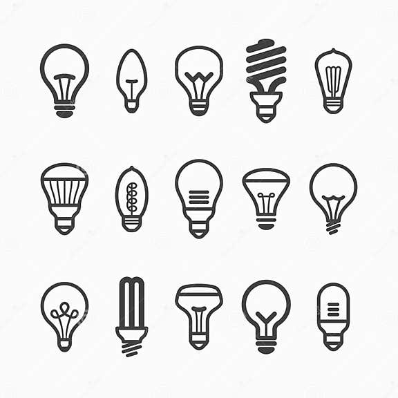 Light bulb icons stock vector. Illustration of efficiency - 40031359