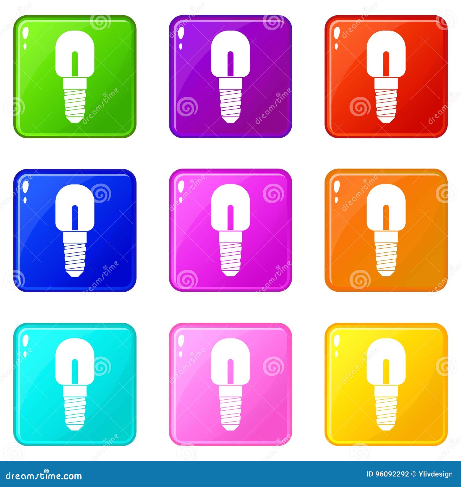 Light bulb icons 9 set stock vector. Illustration of creativity - 96092292