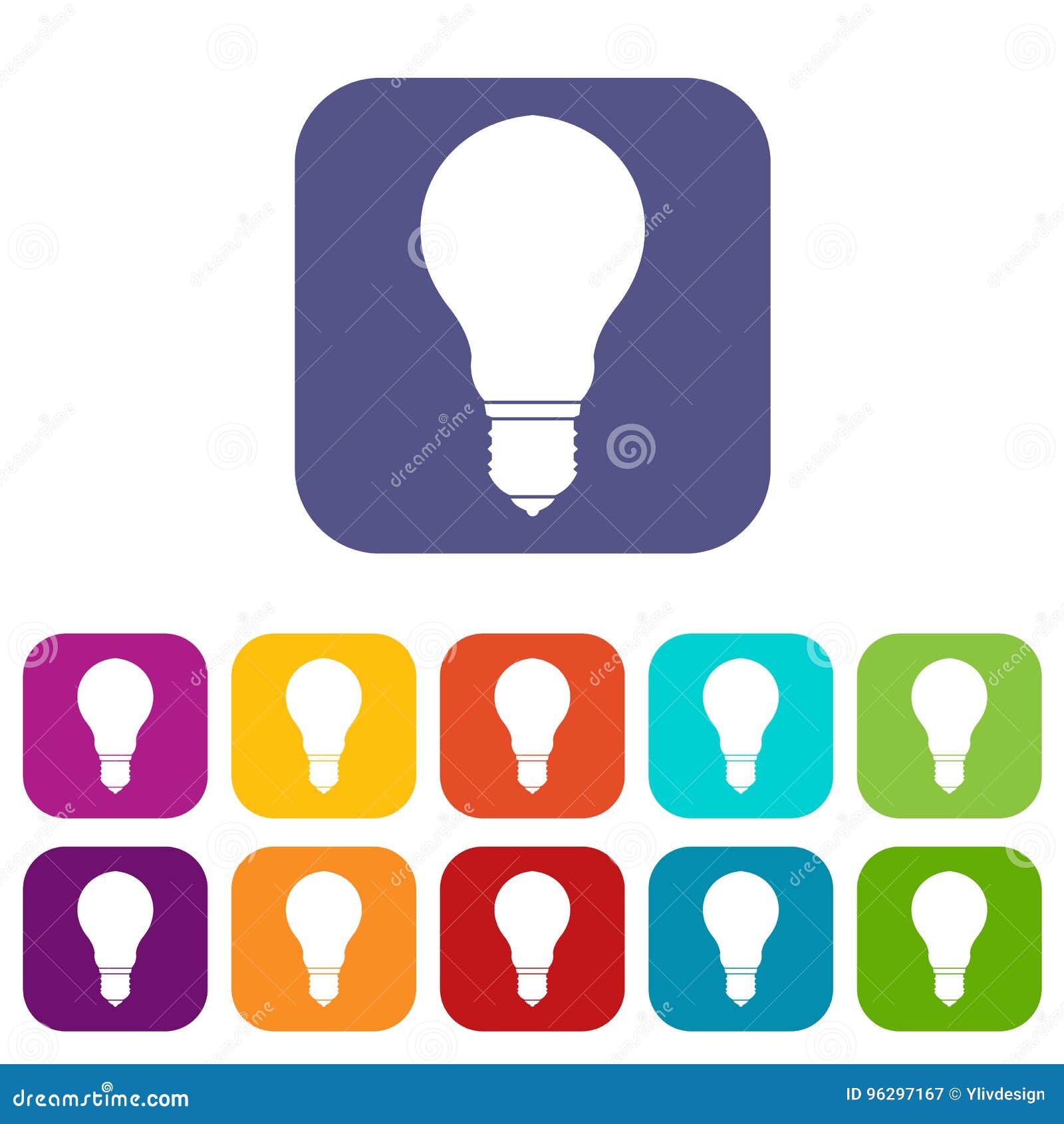Light bulb icons set stock vector. Illustration of bulb - 96297167