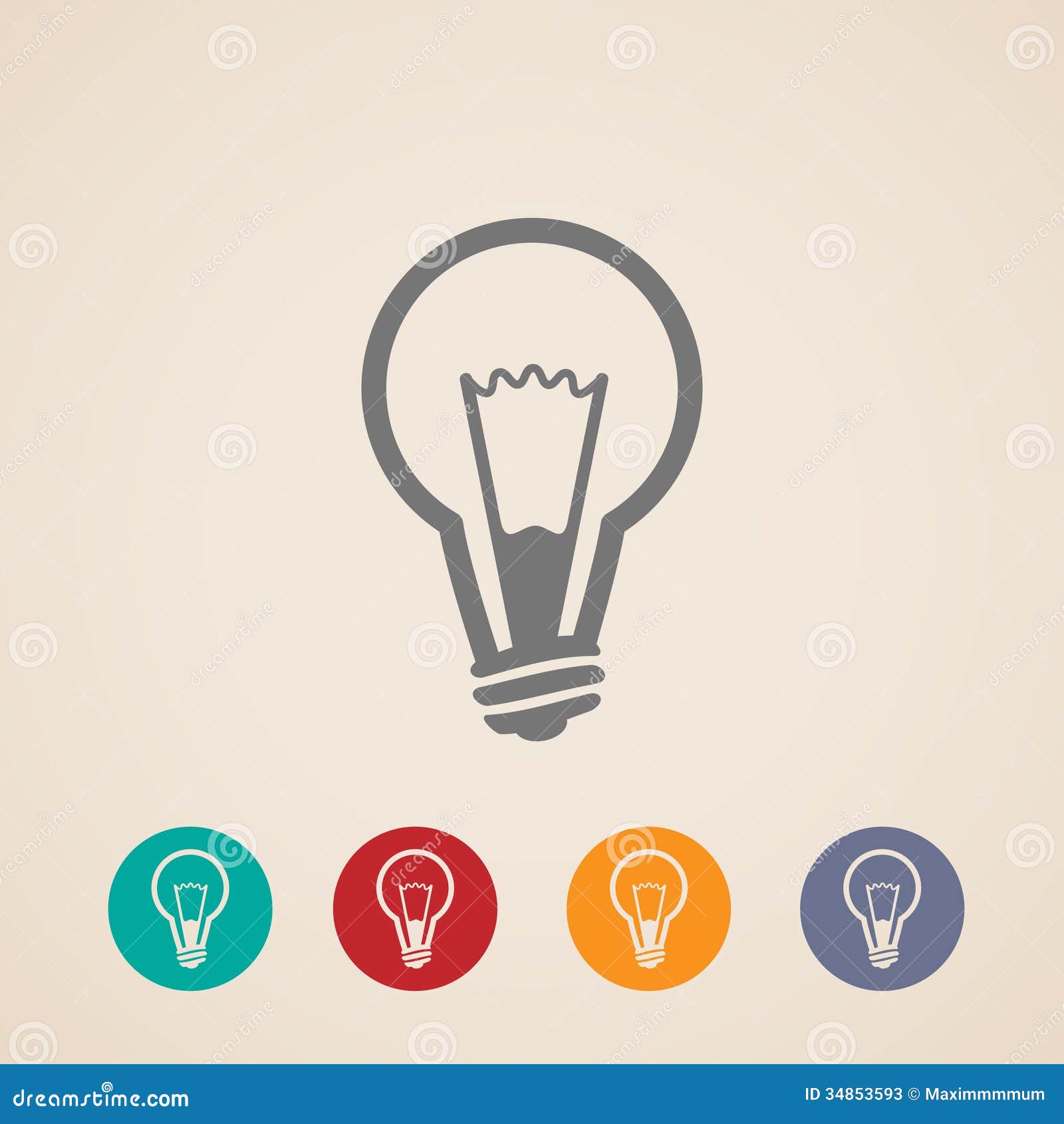 Light bulb icons stock vector. Illustration of inspiration - 34853593