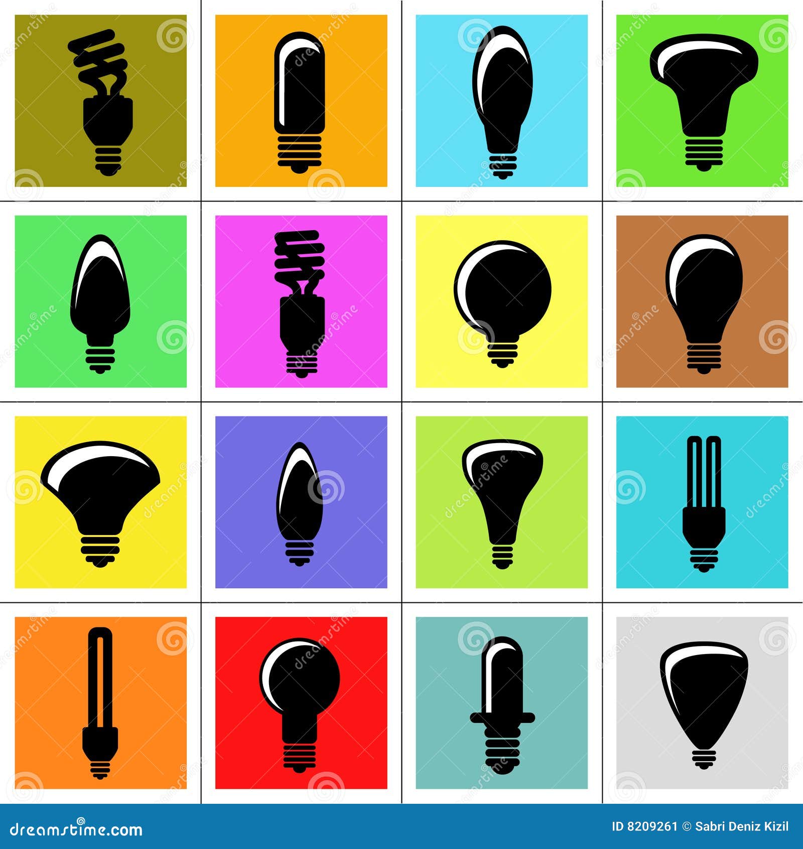 Light bulb icons vector stock vector. Illustration of template - 8209261