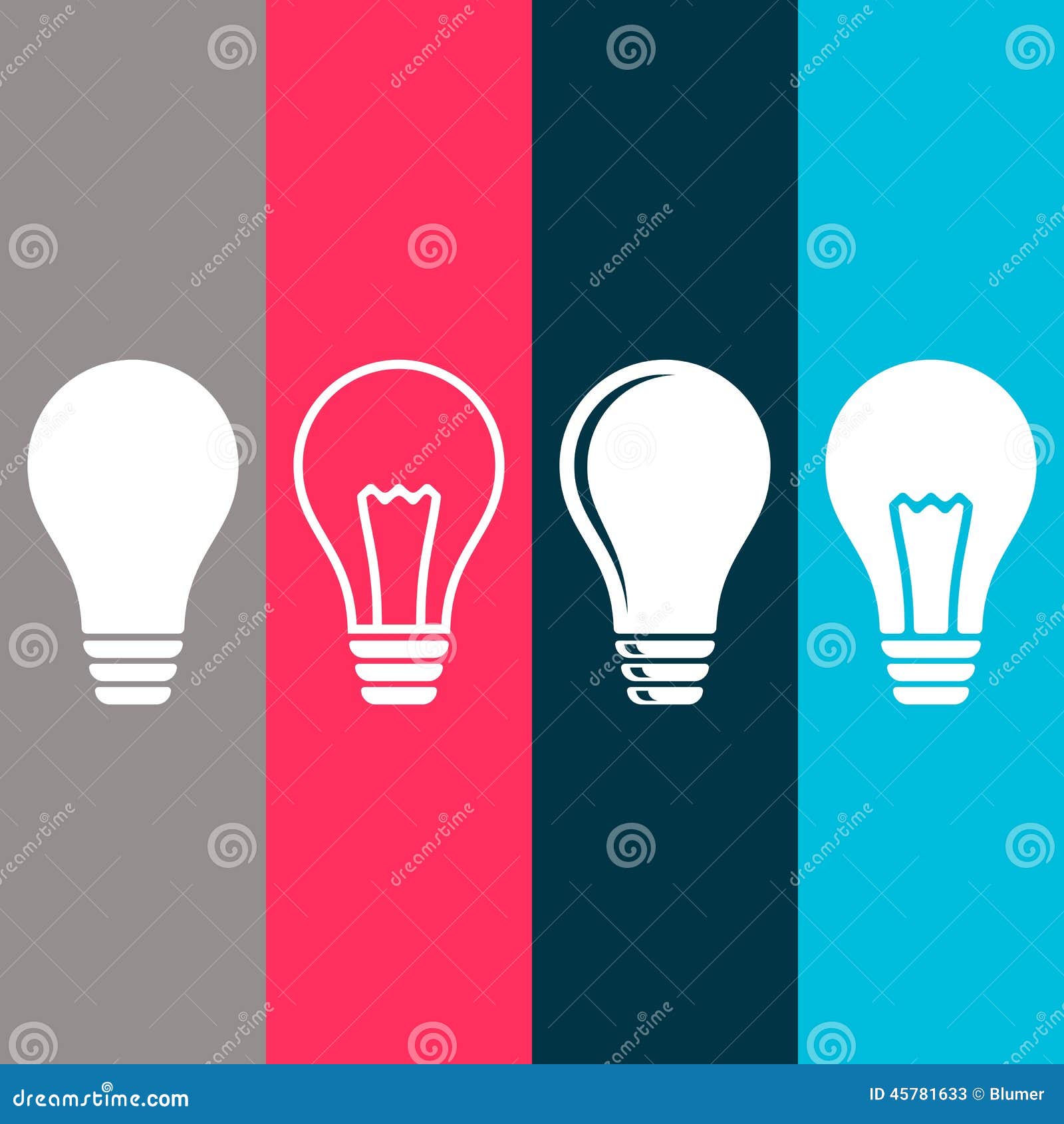 Light bulb icons stock vector. Illustration of bulb, glass - 45781633