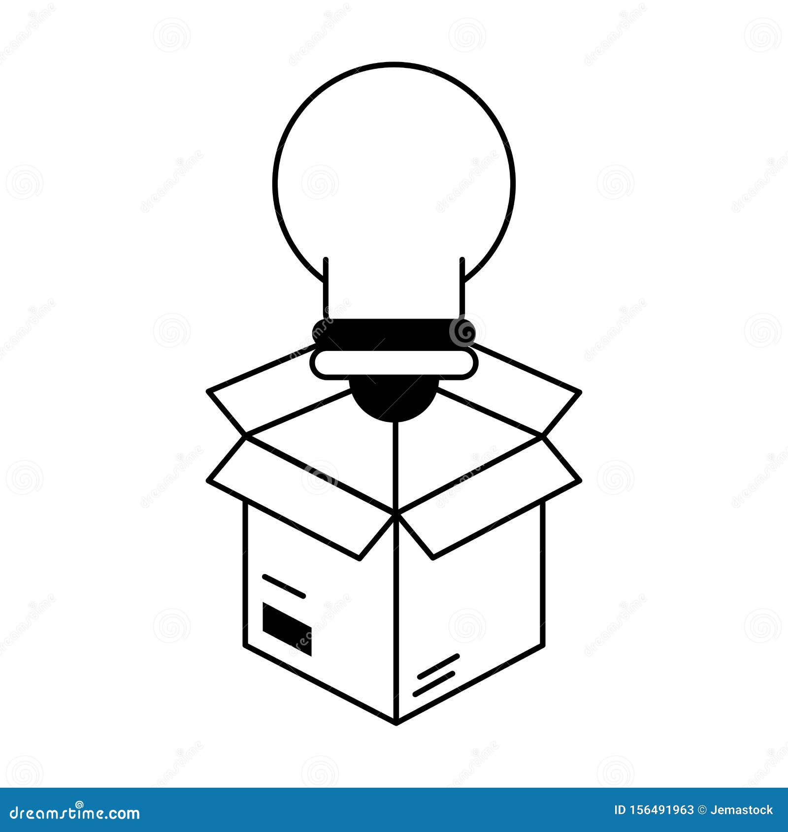 Light bulb idea cartoon stock vector. Illustration of creative - 156491963