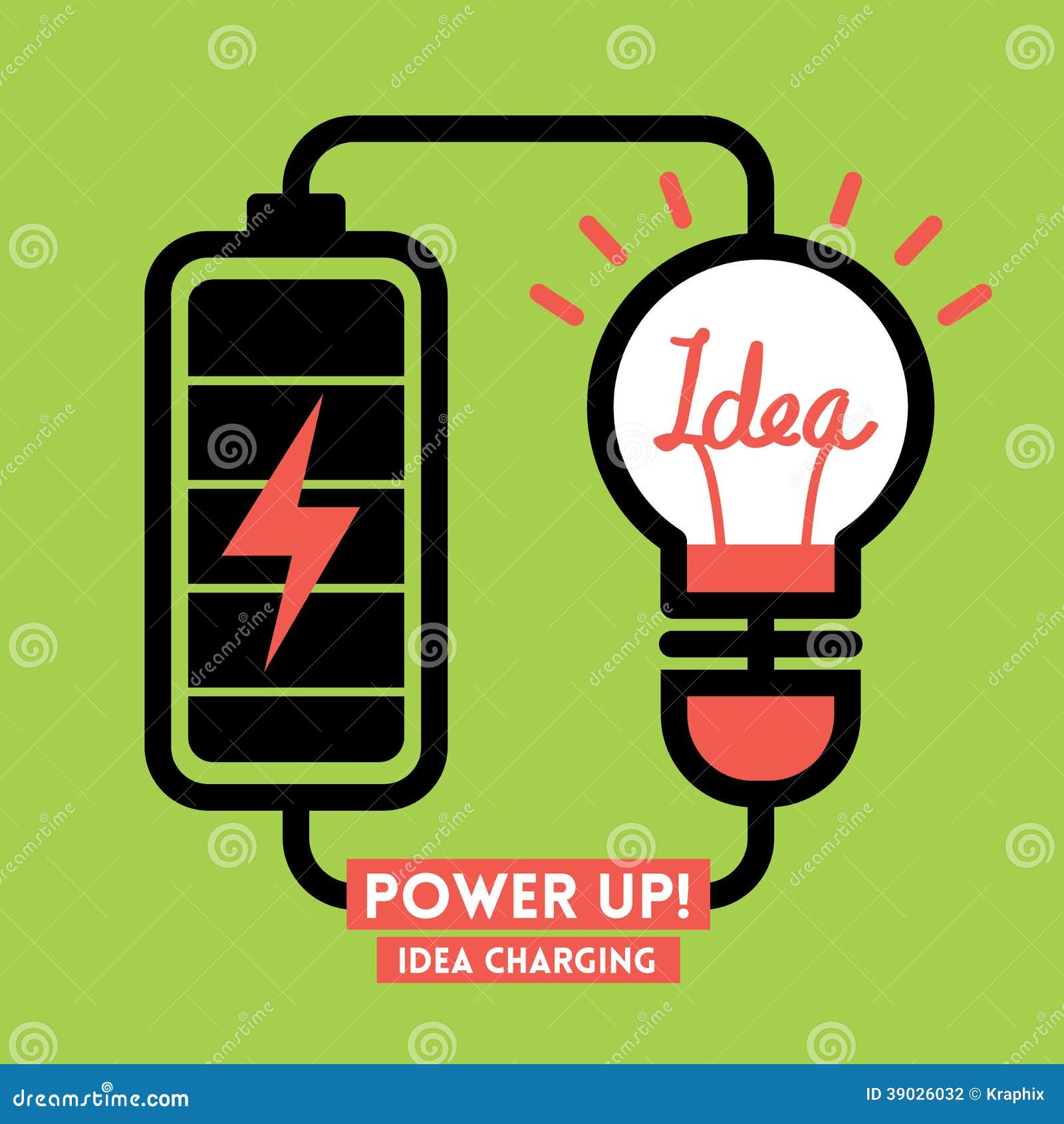 Light Bulb Idea Charging Battery Power Stock Vector - Illustration of ...