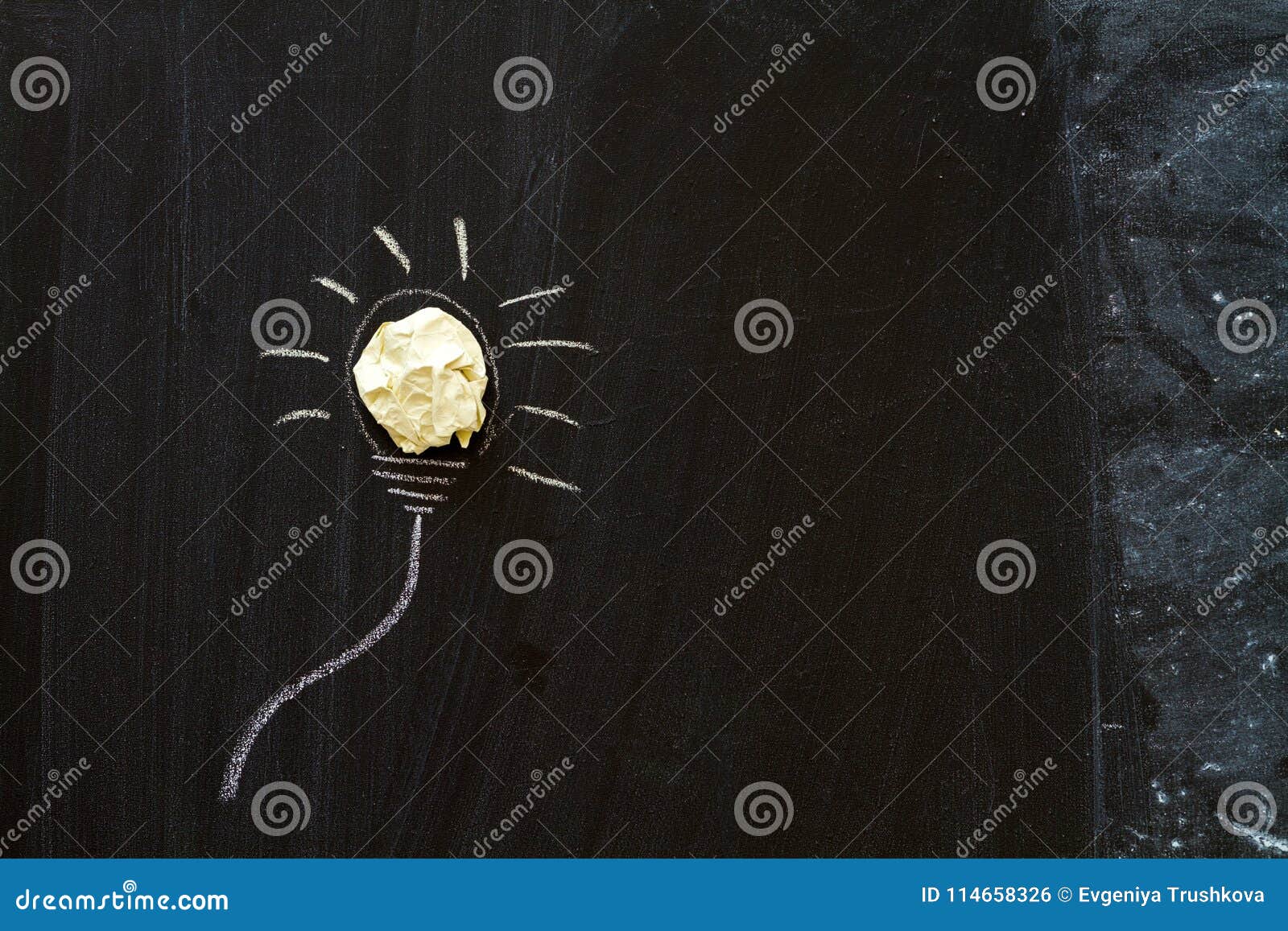 Light Bulb, Idea Concept on Chalkboard, Stock Illustration ...
