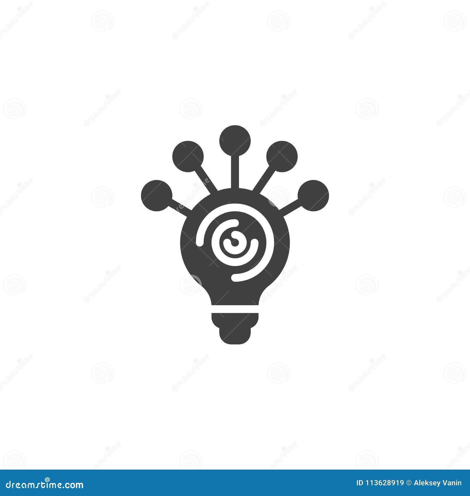Light Bulb Idea Connection Vector Icon Stock Vector - Illustration of ...