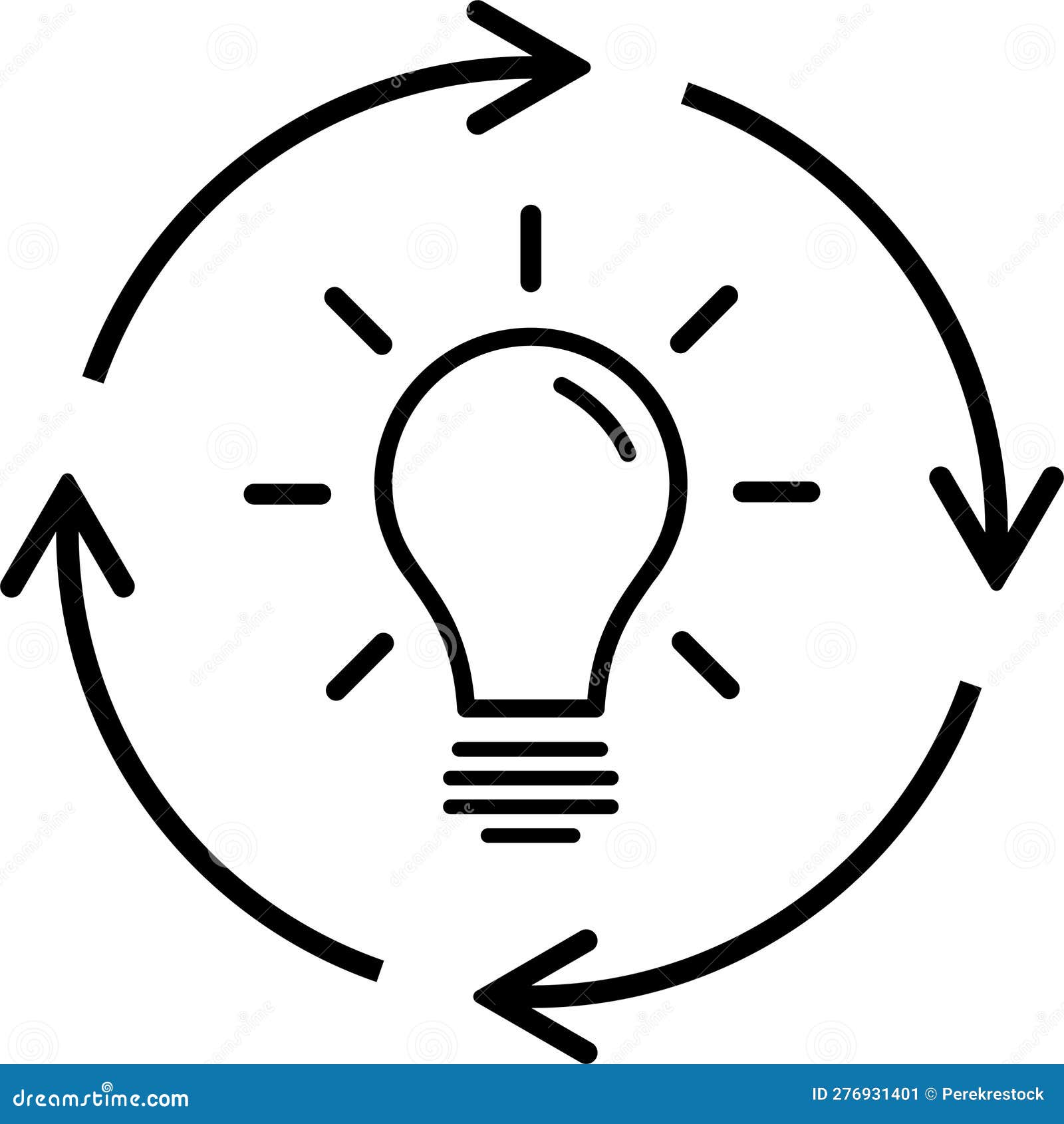 Light Bulb Idea Generation Icon As a New Startup Concept Stock Vector ...